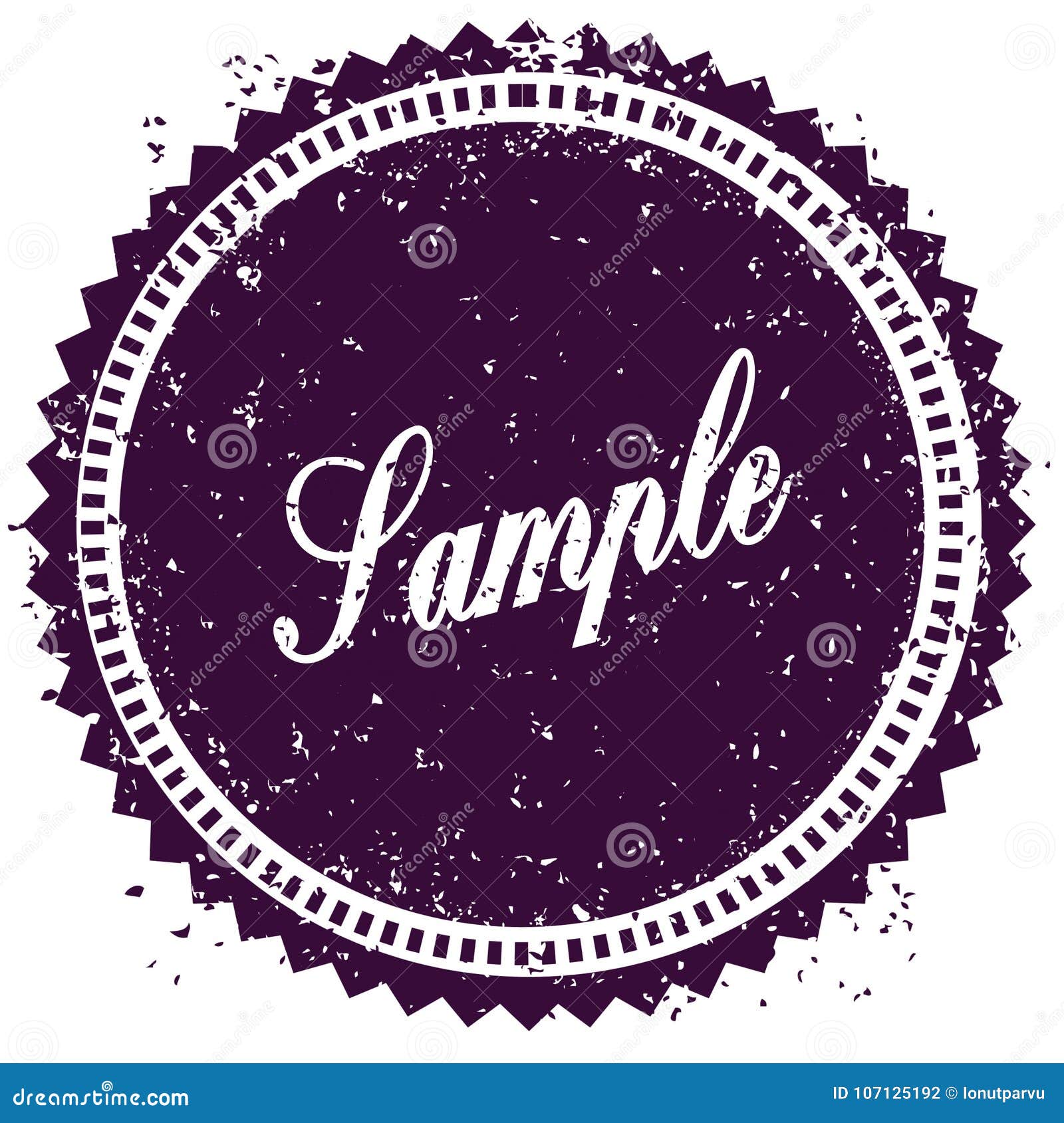 Purple SAMPLE Distressed Stamp Stock Illustration - Illustration of ...