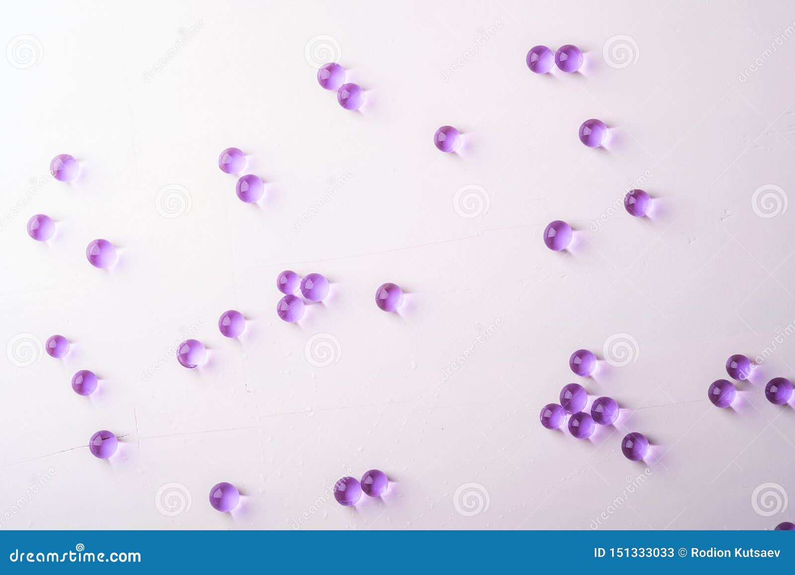 Purple Scattered Marbles on White Background Top View Stock Image ...