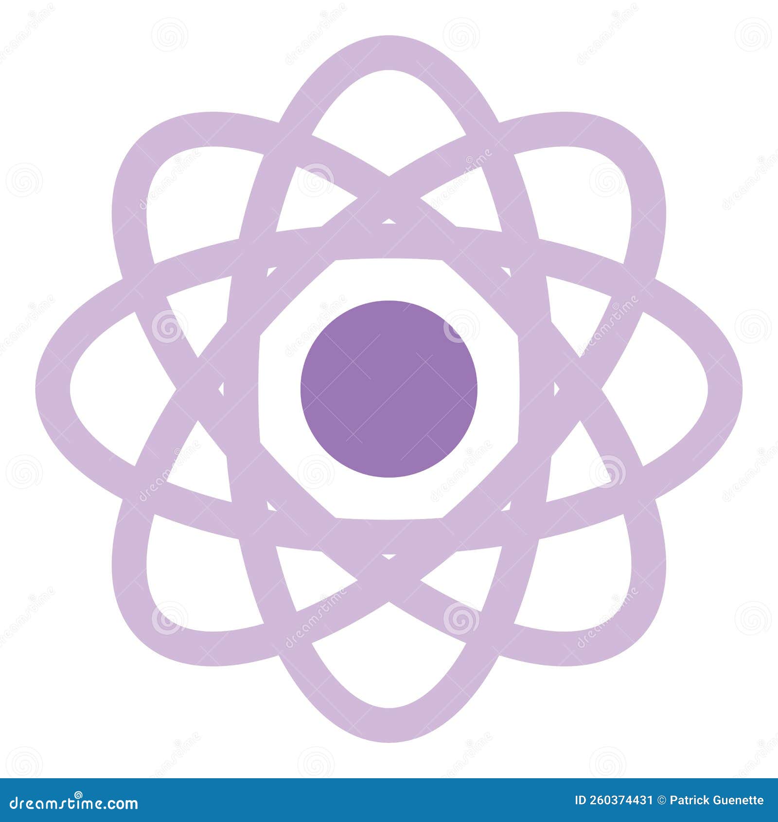 Purple science atom, icon stock vector. Illustration of isolated ...