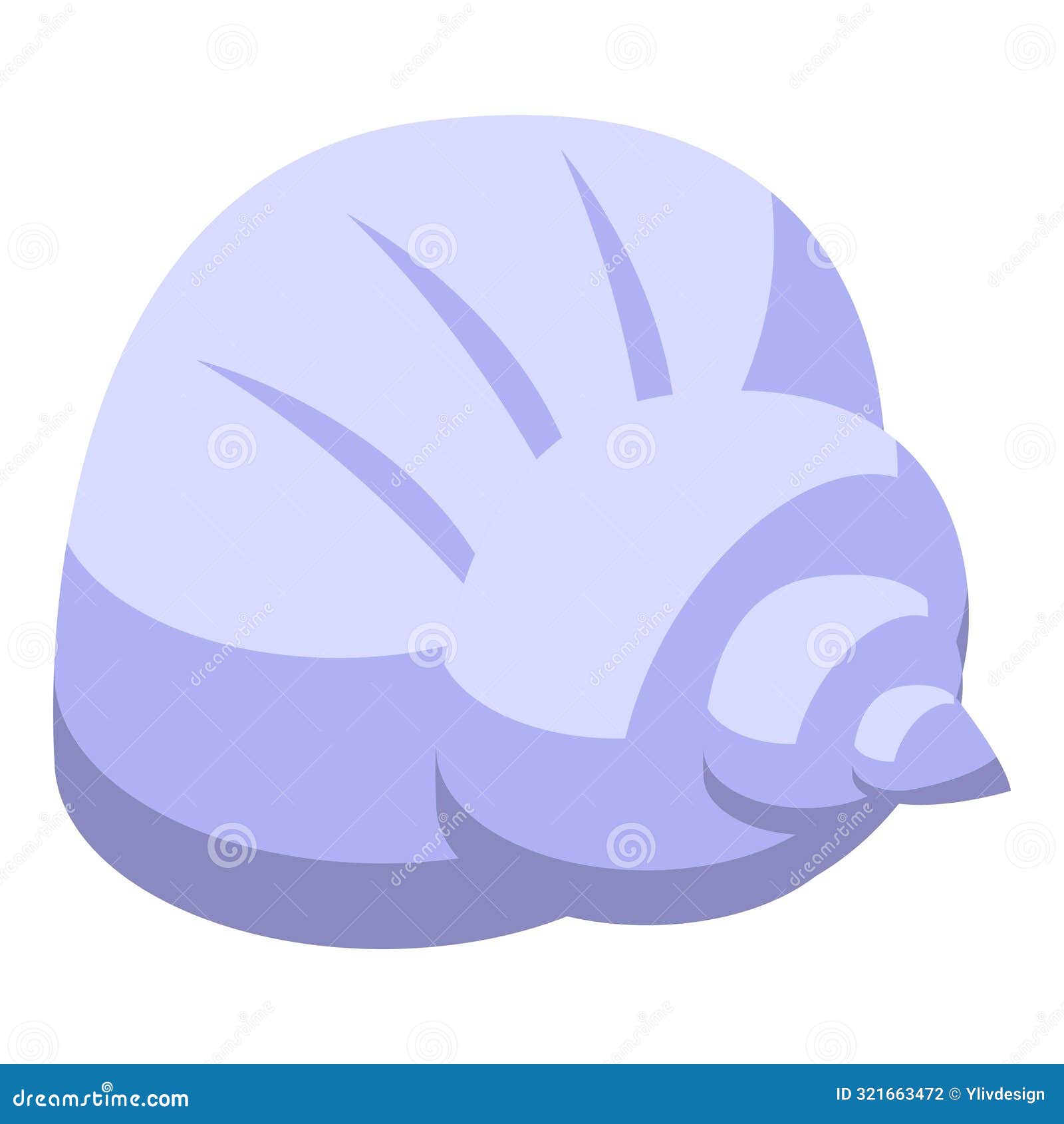 Purple Sea Shell is Lying on Its Side Stock Vector - Illustration of ...