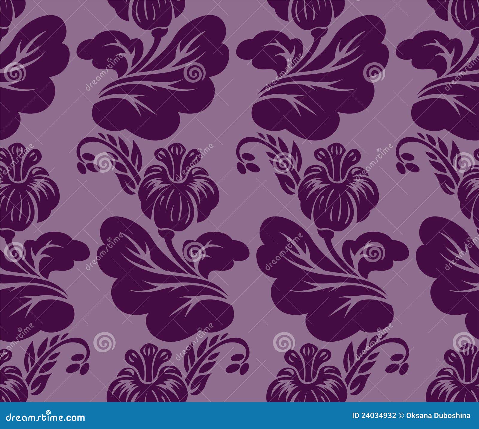 Purple seamless background stock vector. Illustration of foliage - 24034932