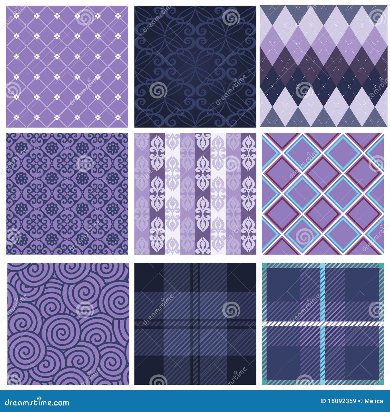 Purple seamless patterns stock vector. Illustration of geometry - 18092359