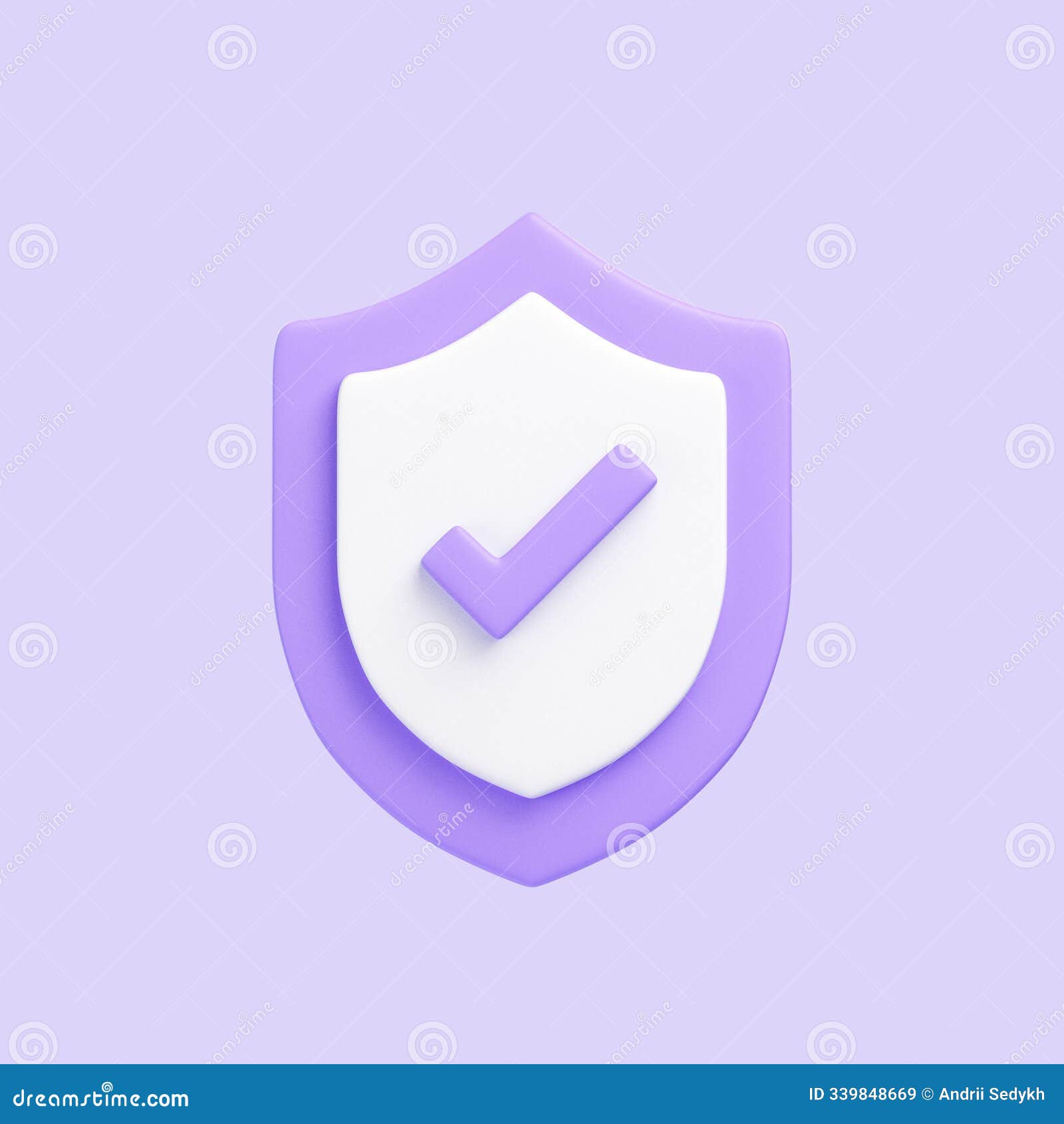 Purple Shield With Check Mark Icon Isolated On White Background ...