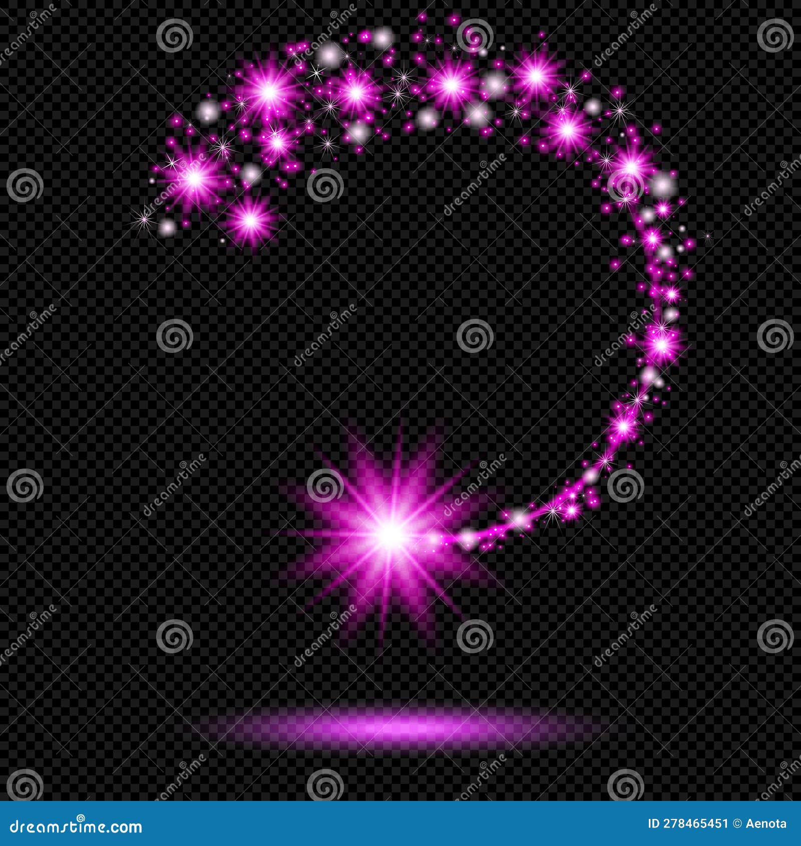 Purple Shine Starburst with Trail on Transparent Background Vector ...
