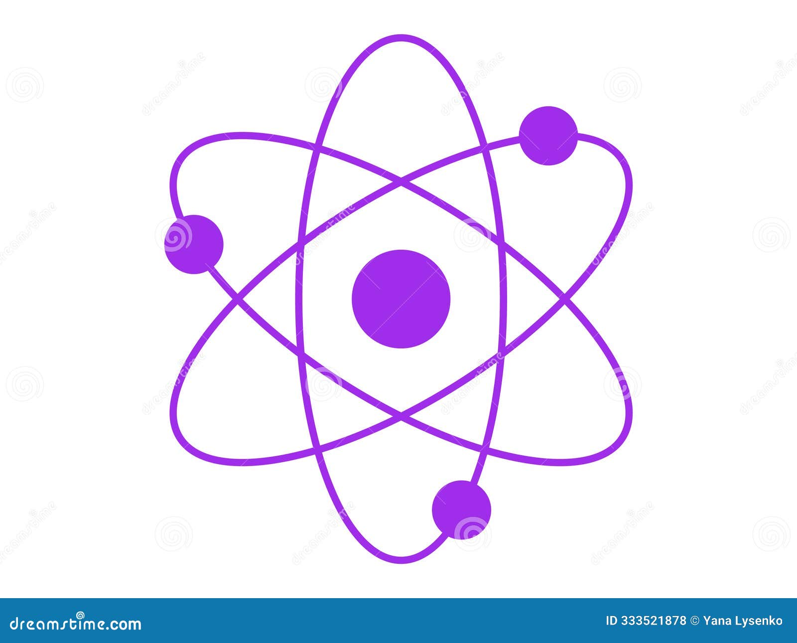Purple Silhouette of an Atom with Orbiting Electrons Isolated on a ...