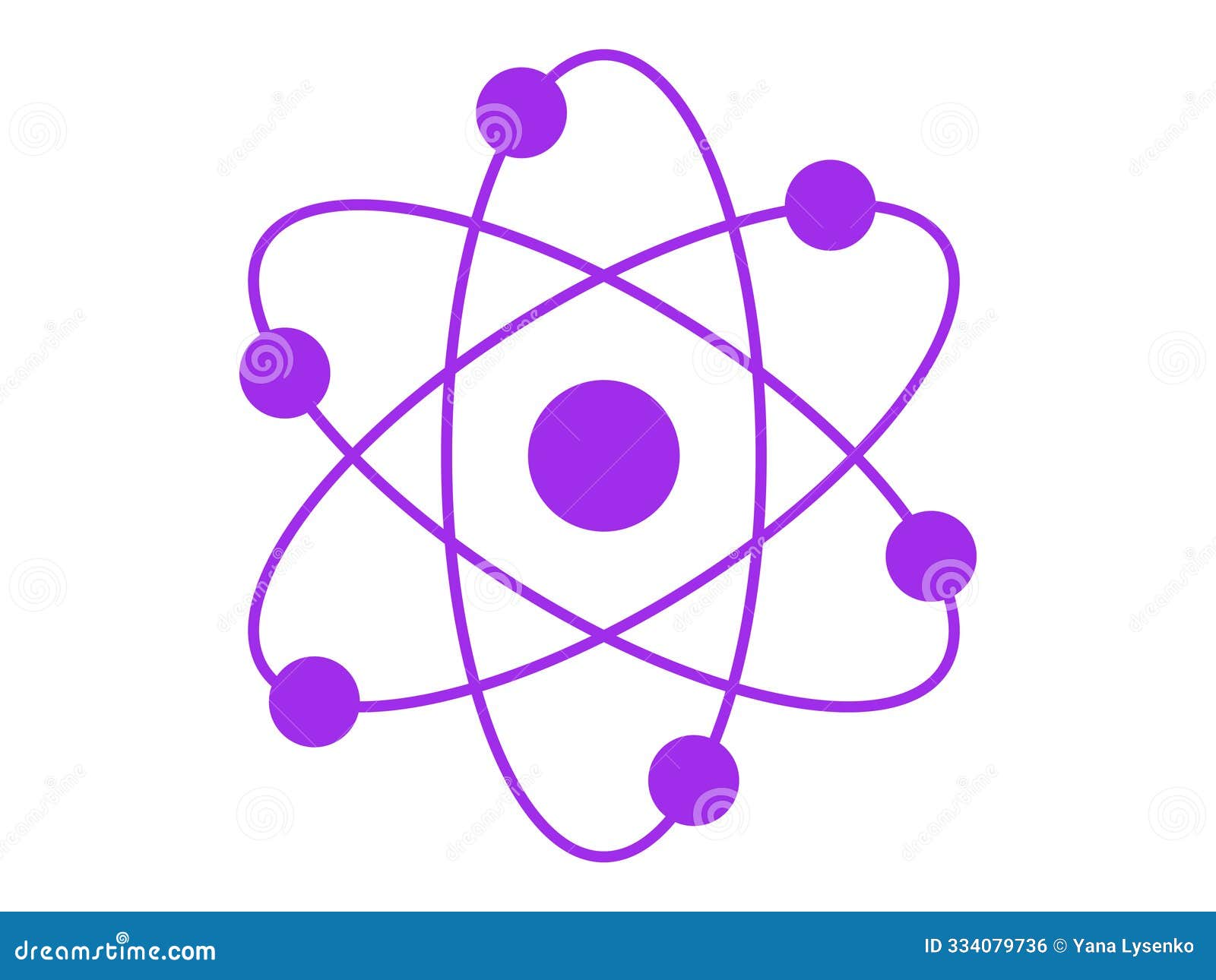 Purple Silhouette of an Atom with Orbiting Electrons Isolated on a ...