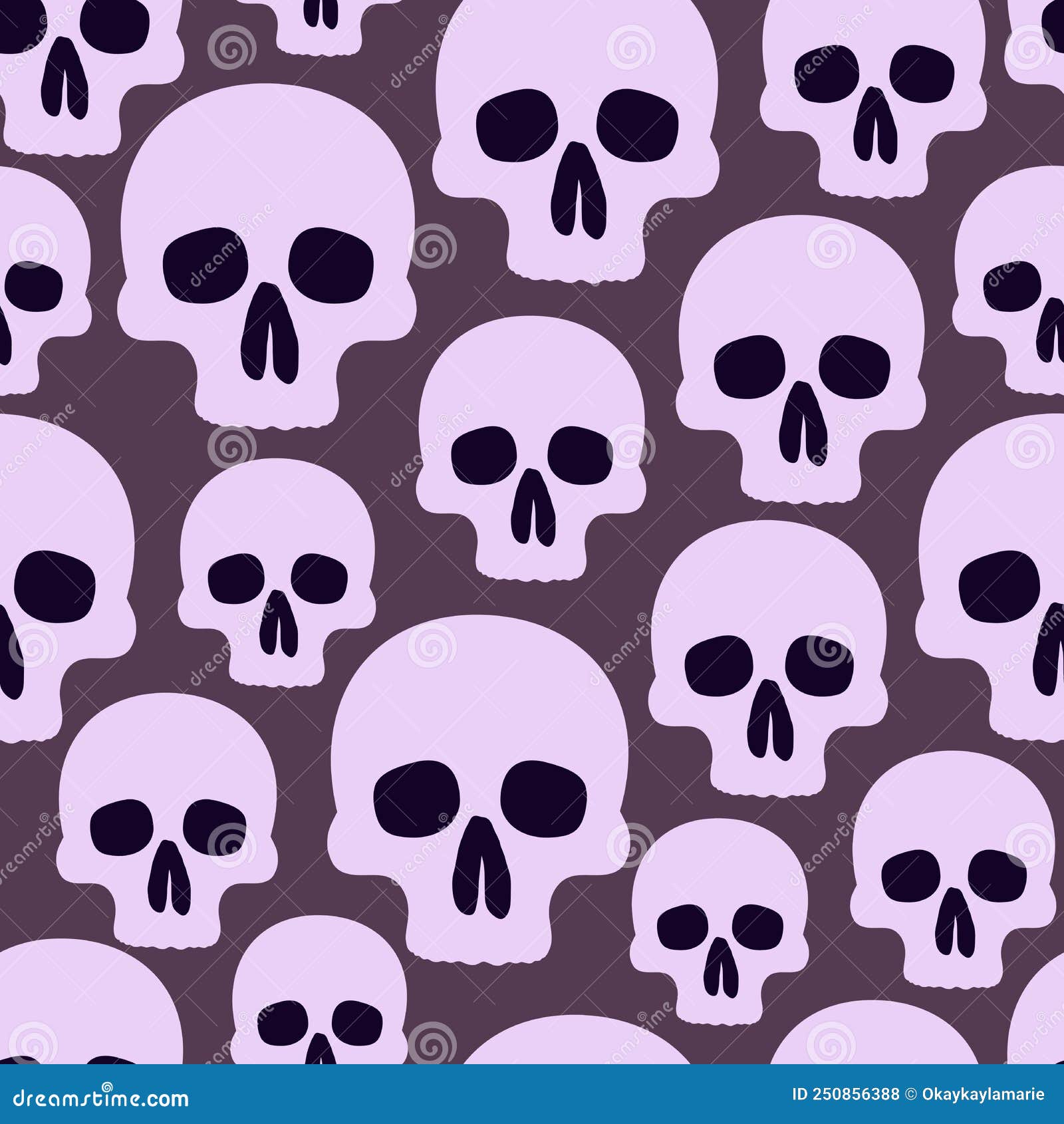 Light Purple Skull Heads Seamless Repeat Design Stock Vector ...