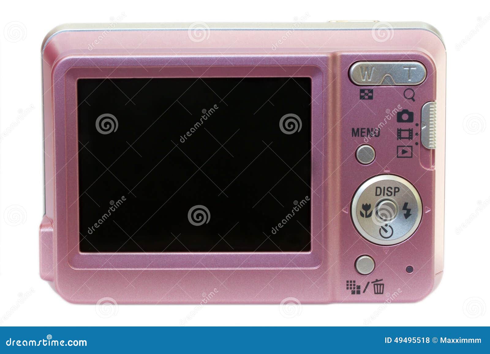 Purple Small Camera Isolated on White Background Stock Photo - Image of ...