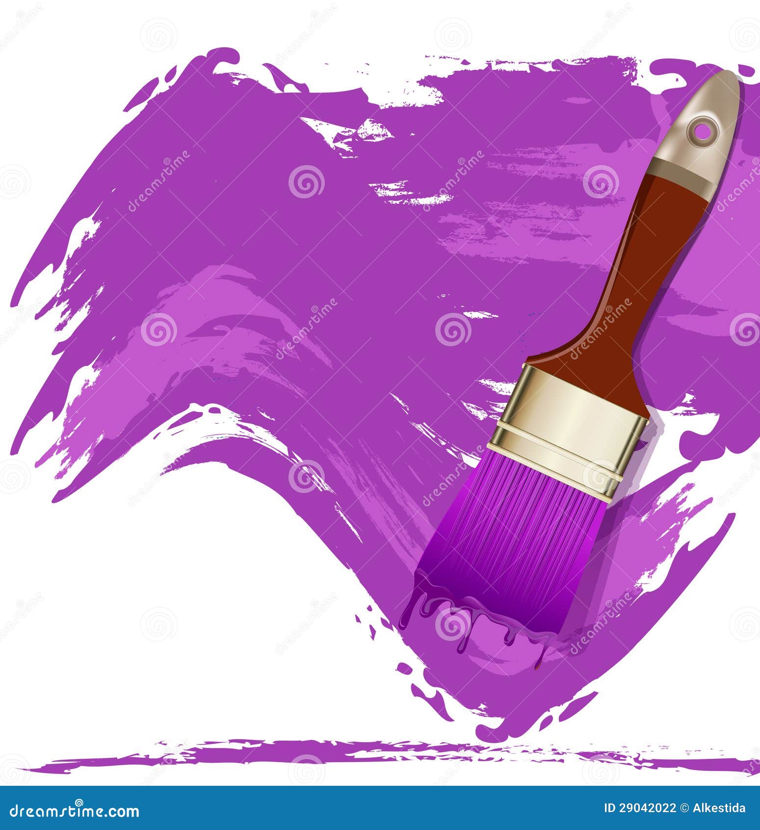 Purple Smear Paint and Brushes Stock Vector - Illustration of flyer ...