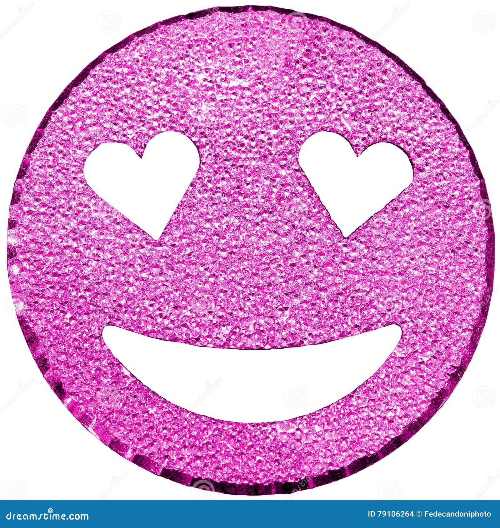 Purple Smiling Face Shining with Heart-shaped Eyes Stock Photo - Image ...
