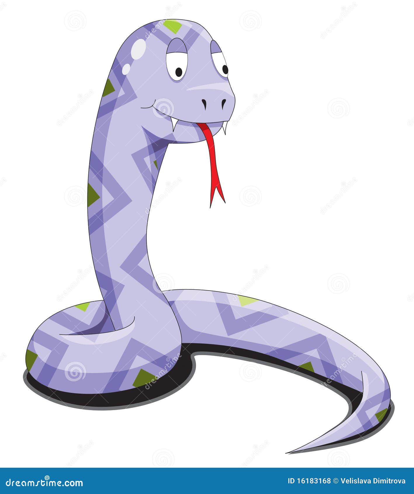 Purple Snake Slithering On Tree Branch Illustration Cartoon Vector ...