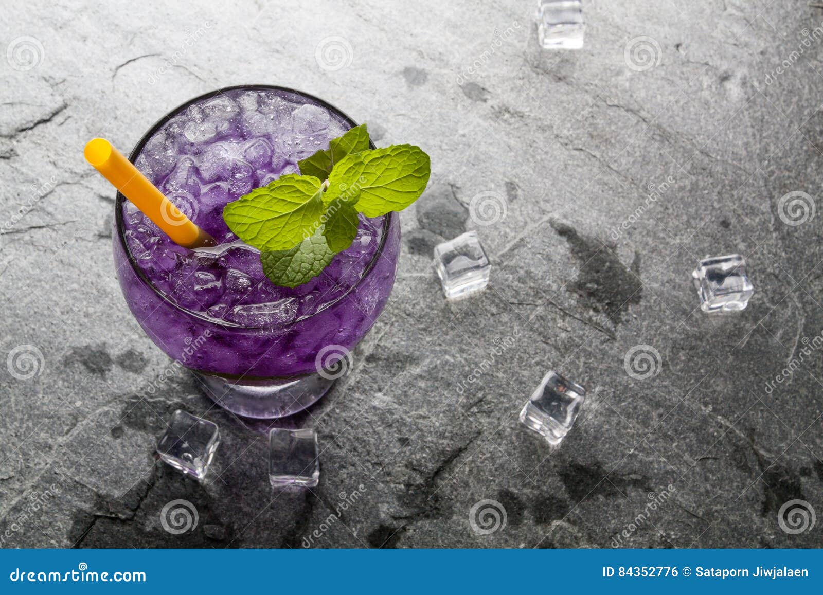 Purple Soda Lime Drink with Lime Stock Photo - Image of white, green ...