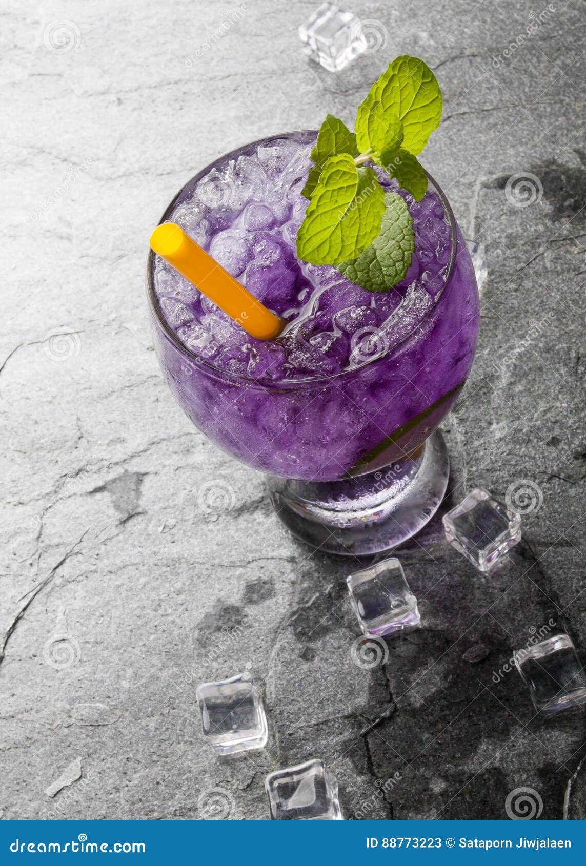 Purple Soda Lime Drink with Lime Stock Image - Image of alcohol, white ...
