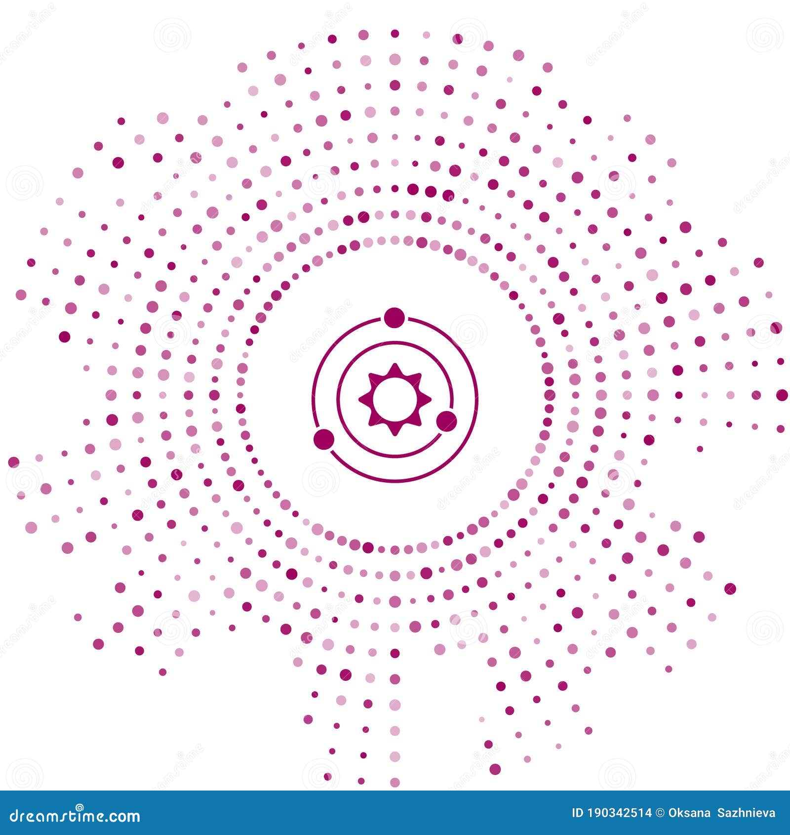 Purple Solar System Icon Isolated on White Background. the Planets ...