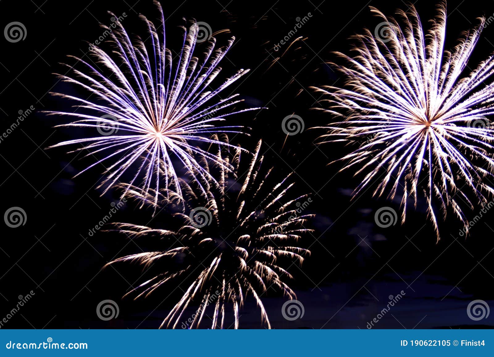 Purple Sparks of a Bright Firework in the Night Sky. Stock Image ...