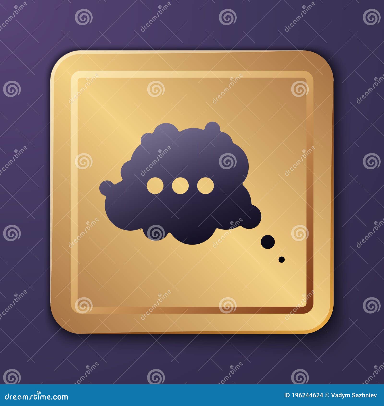 Purple Speech Bubble Chat Icon Isolated on Purple Background. Message ...