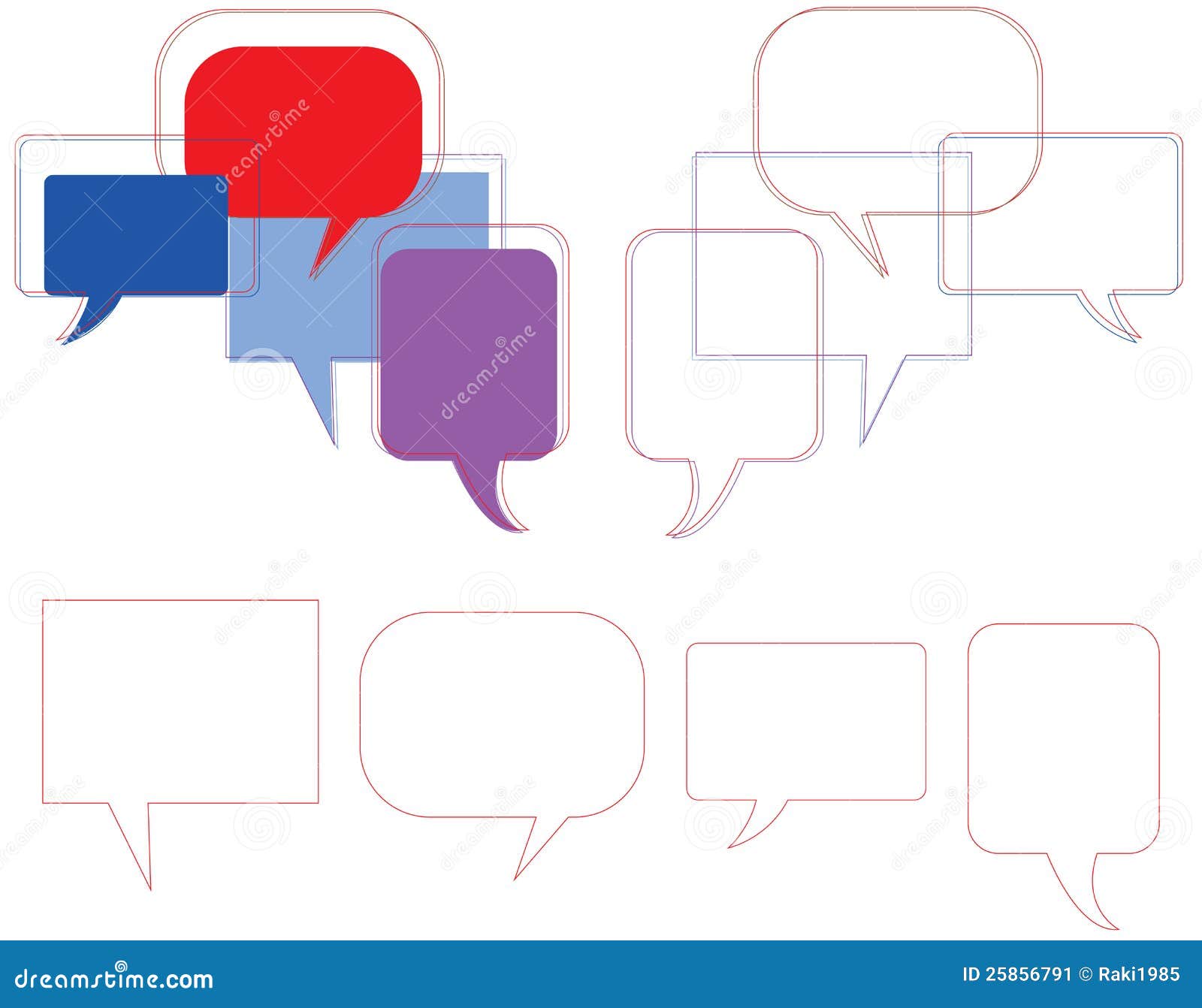 Purple Speech bubble set stock vector. Illustration of black - 25856791