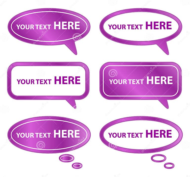Purple Speech Bubbles stock vector. Illustration of message - 26068134
