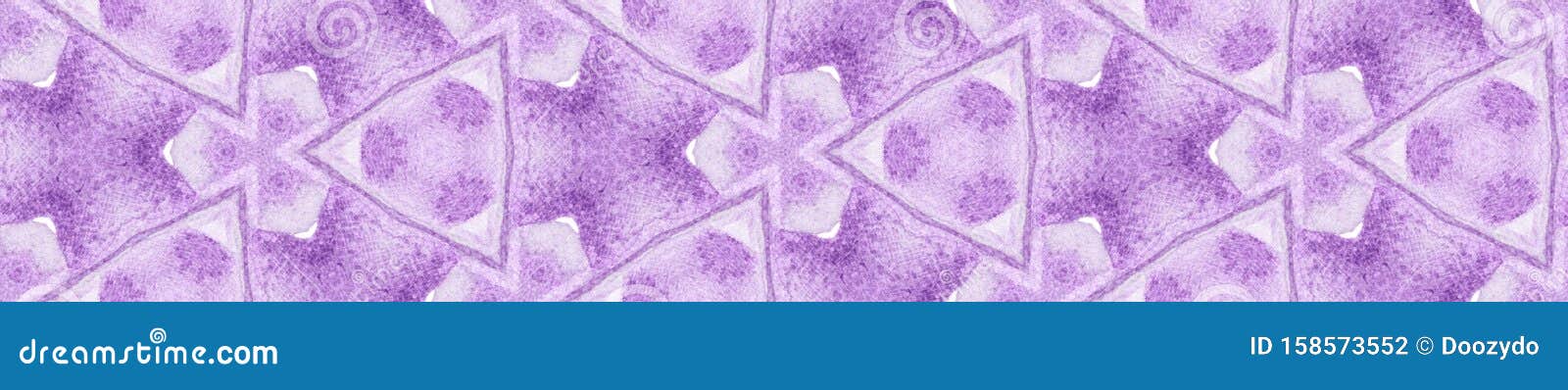 Purple Spring Seamless Border Scroll Geometric Wa Stock Illustration