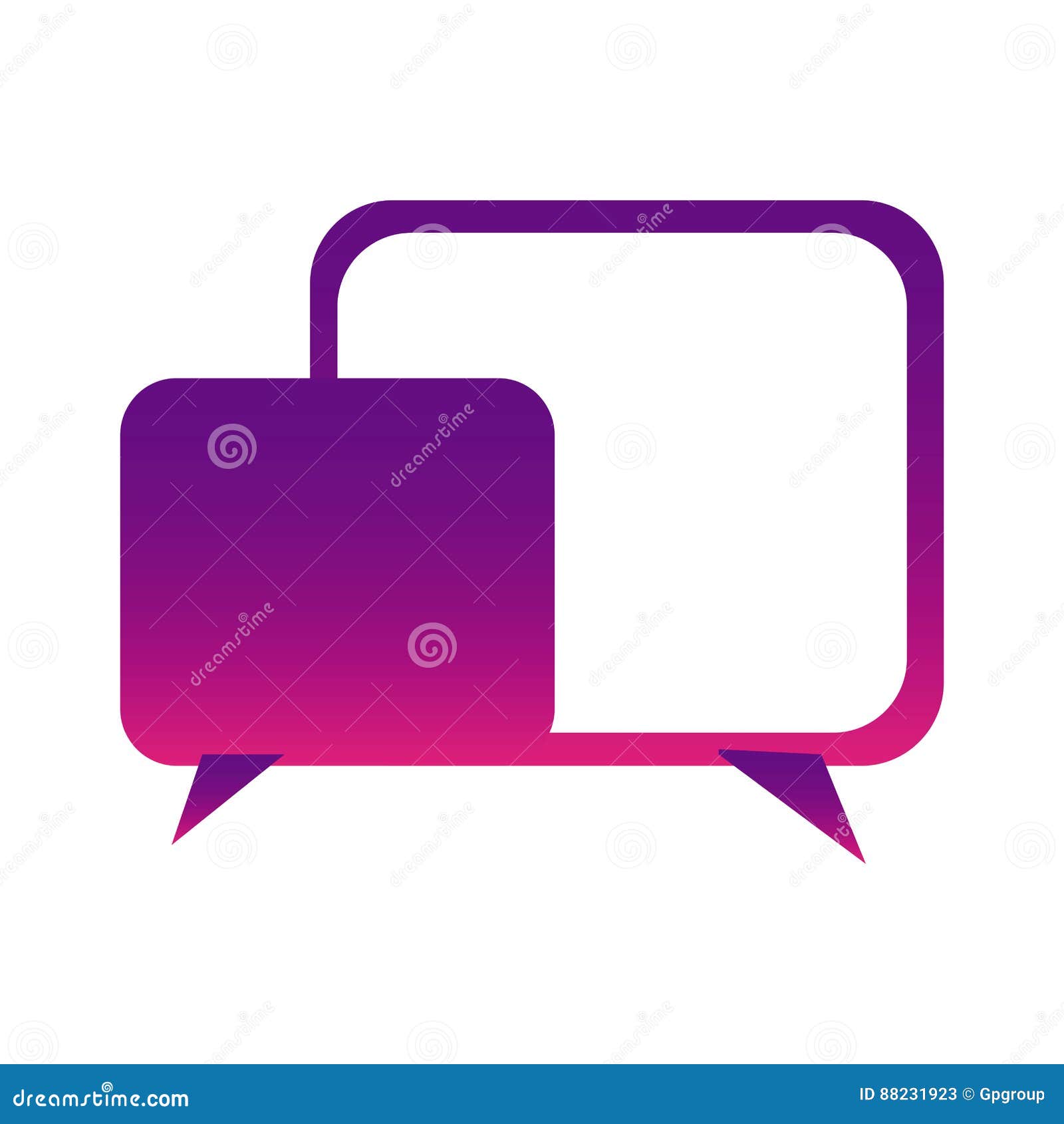 Purple Square Chat Bubbles Icon Stock Illustration - Illustration of ...