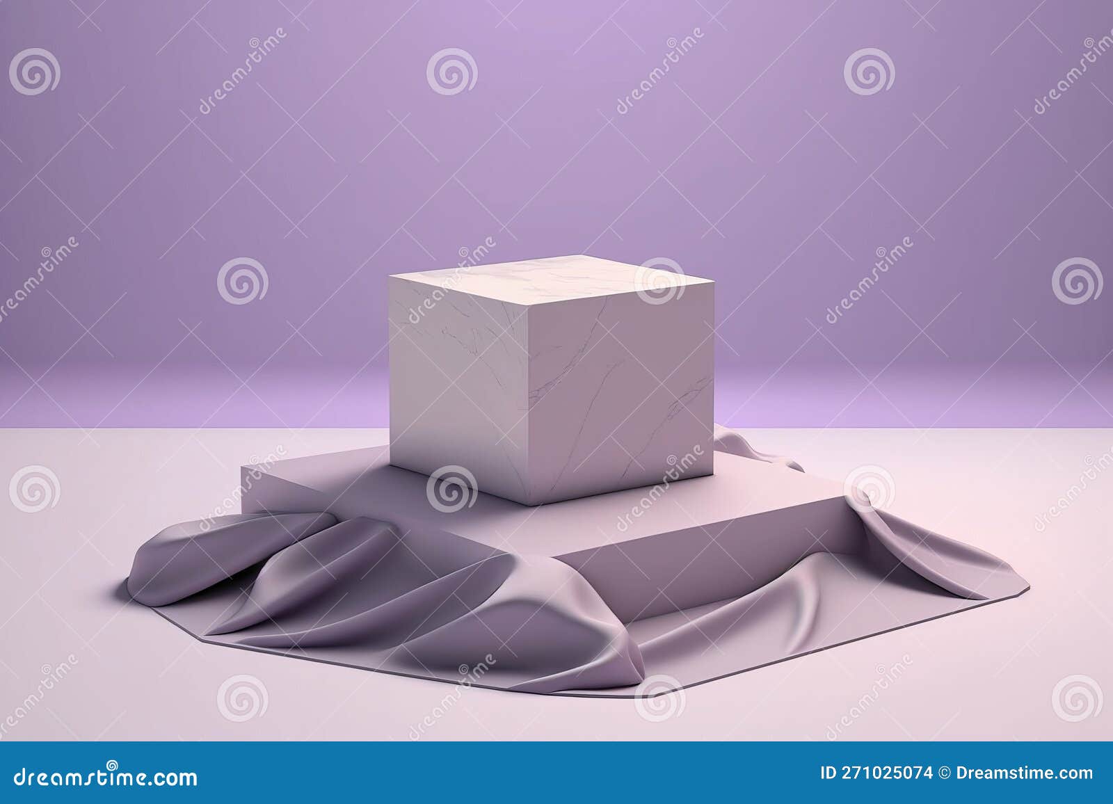 A Purple Square Empty Plinth with Fabric Underneath. Premium Plinth for ...
