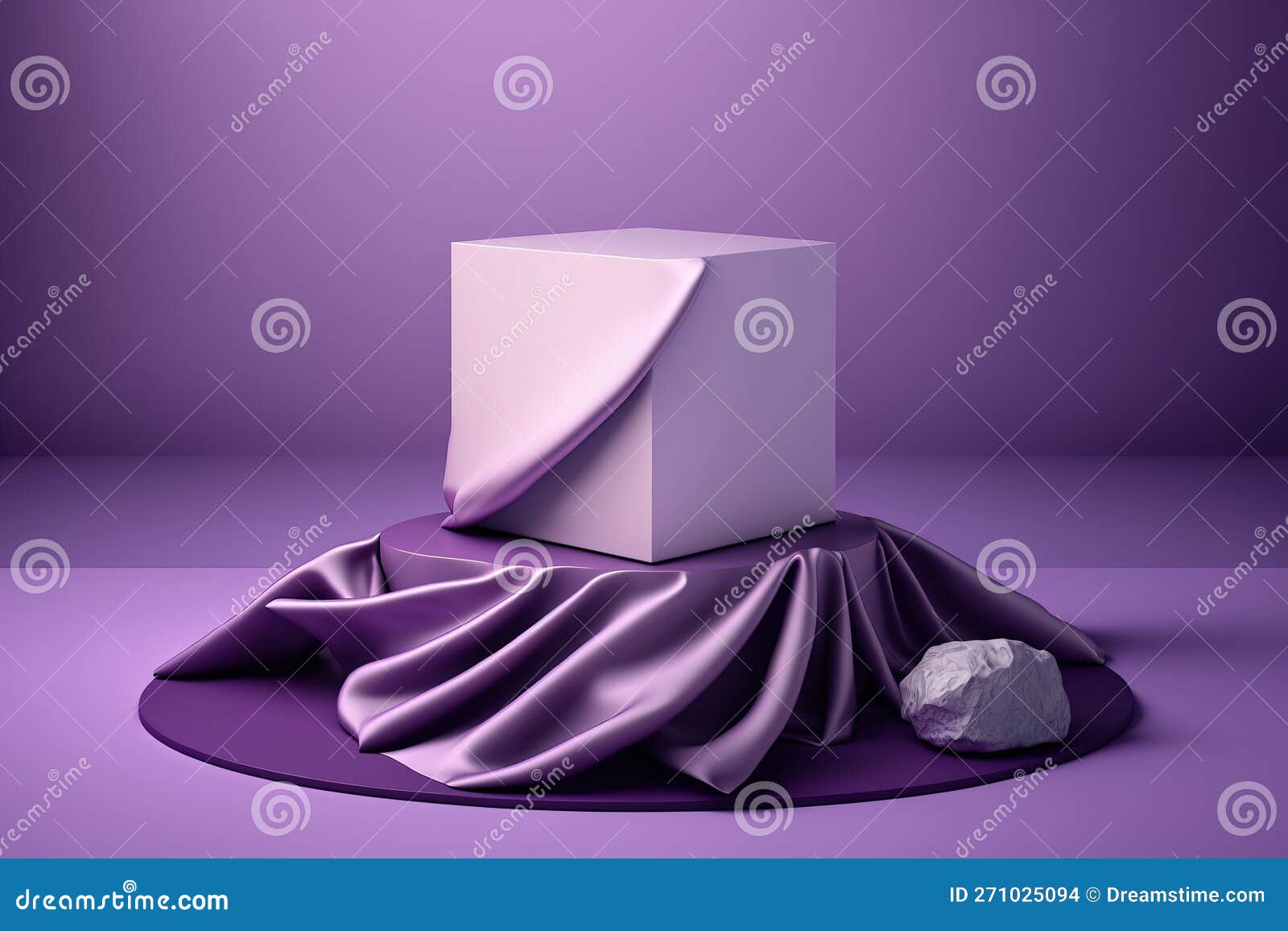 A Purple Square Empty Plinth with Fabric Underneath. Premium Plinth for ...