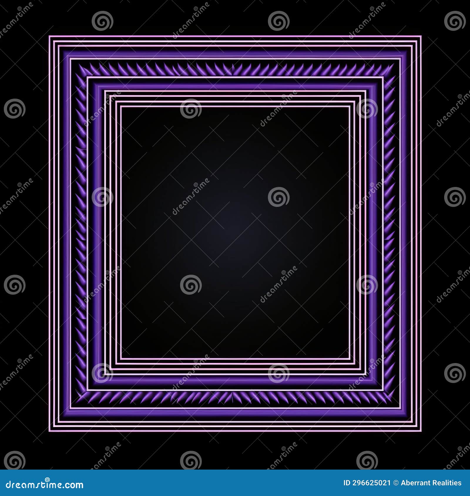A Purple Square Frame on a Black Background Stock Illustration ...