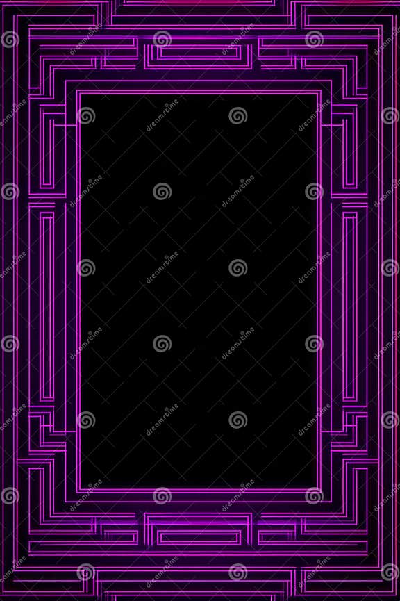 A Purple Square Frame on a Black Background Stock Illustration ...