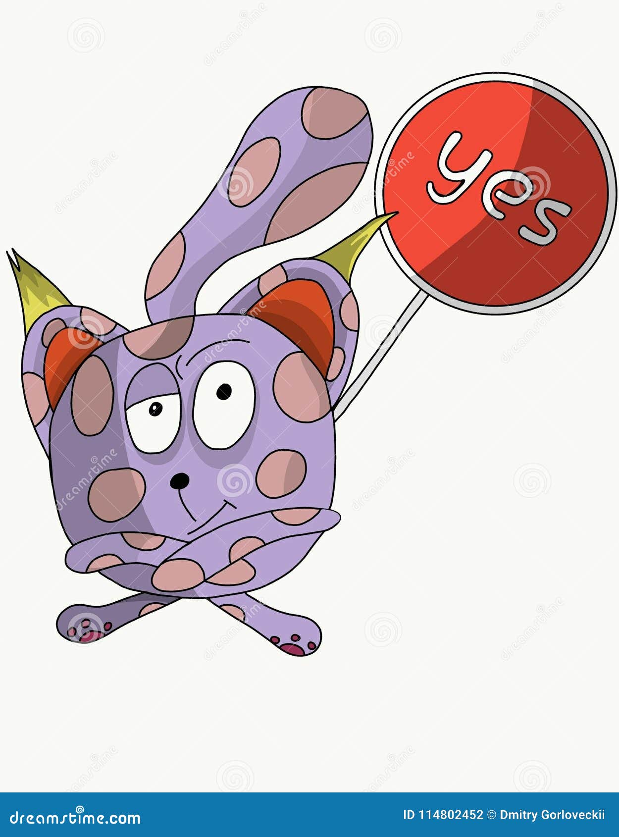 Squirrel says Yes. stock illustration. Illustration of holding - 114802452