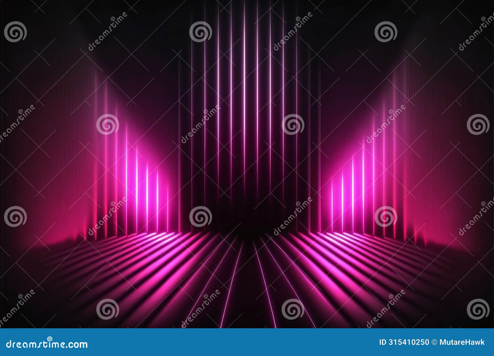 Purple Stage Background with Lights and Spotlights. Vector Illustration ...