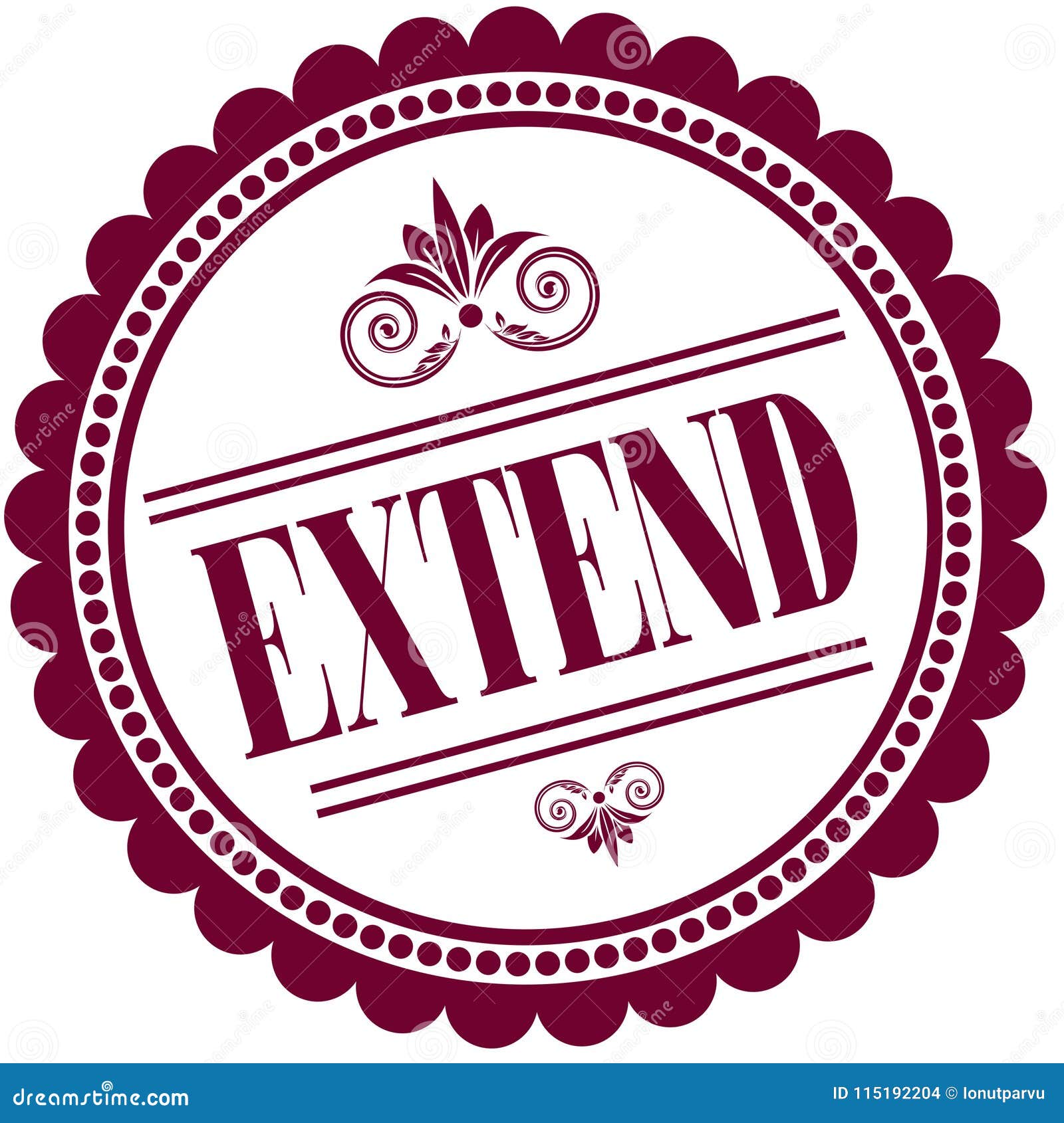 Purple stamp with EXTEND . stock illustration. Illustration of alert ...