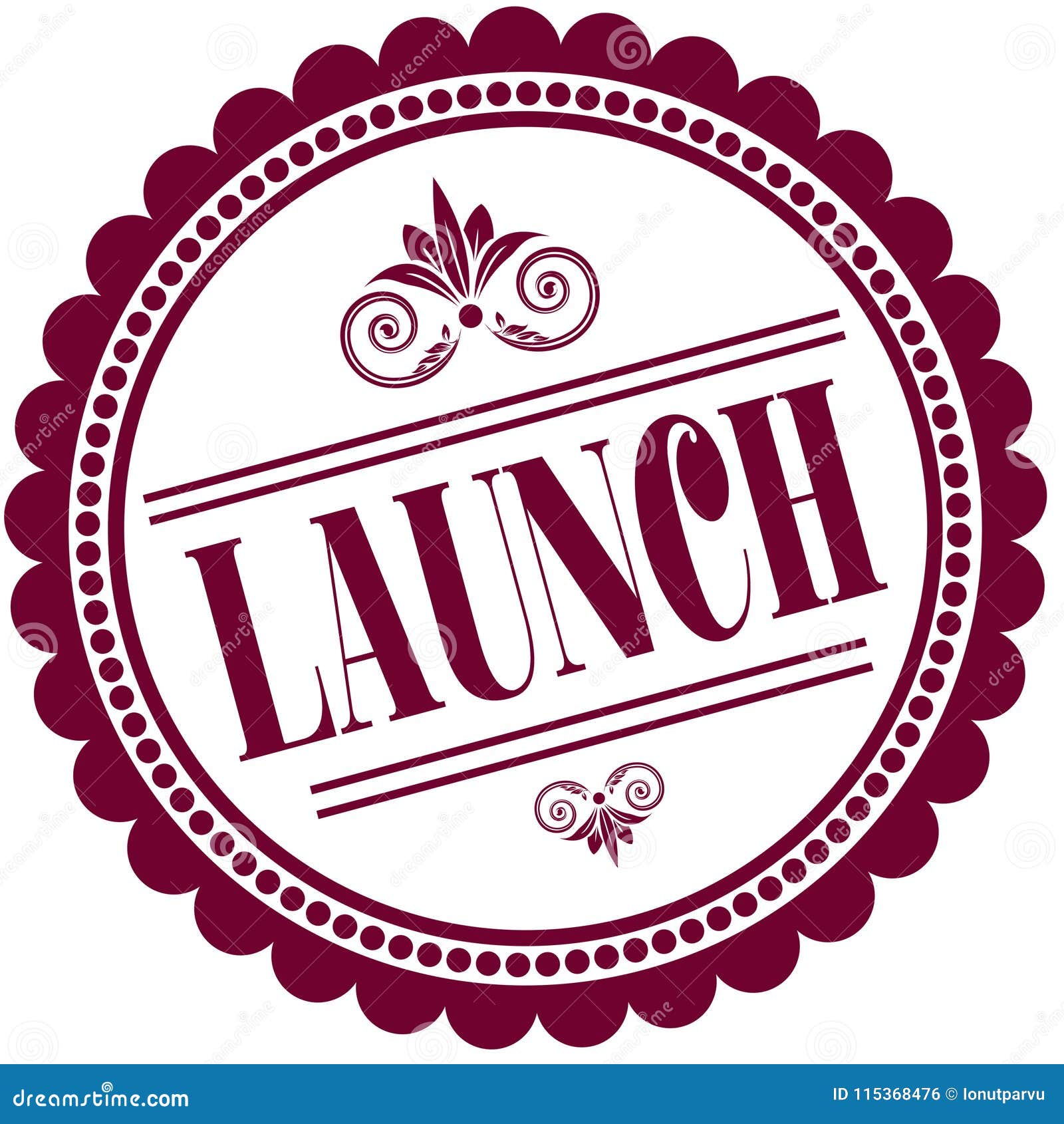 Purple stamp with LAUNCH . stock illustration. Illustration of sign ...