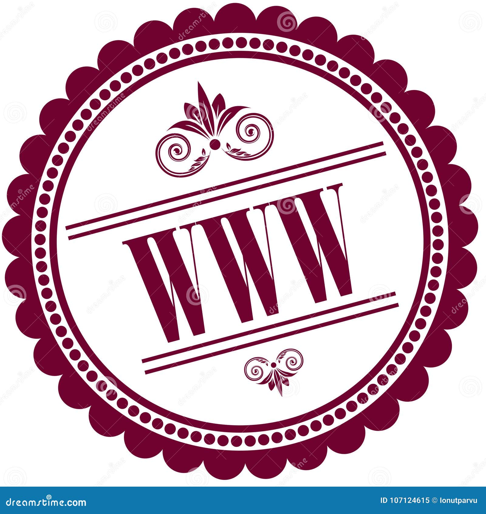 Purple stamp with WWW . stock illustration. Illustration of label ...