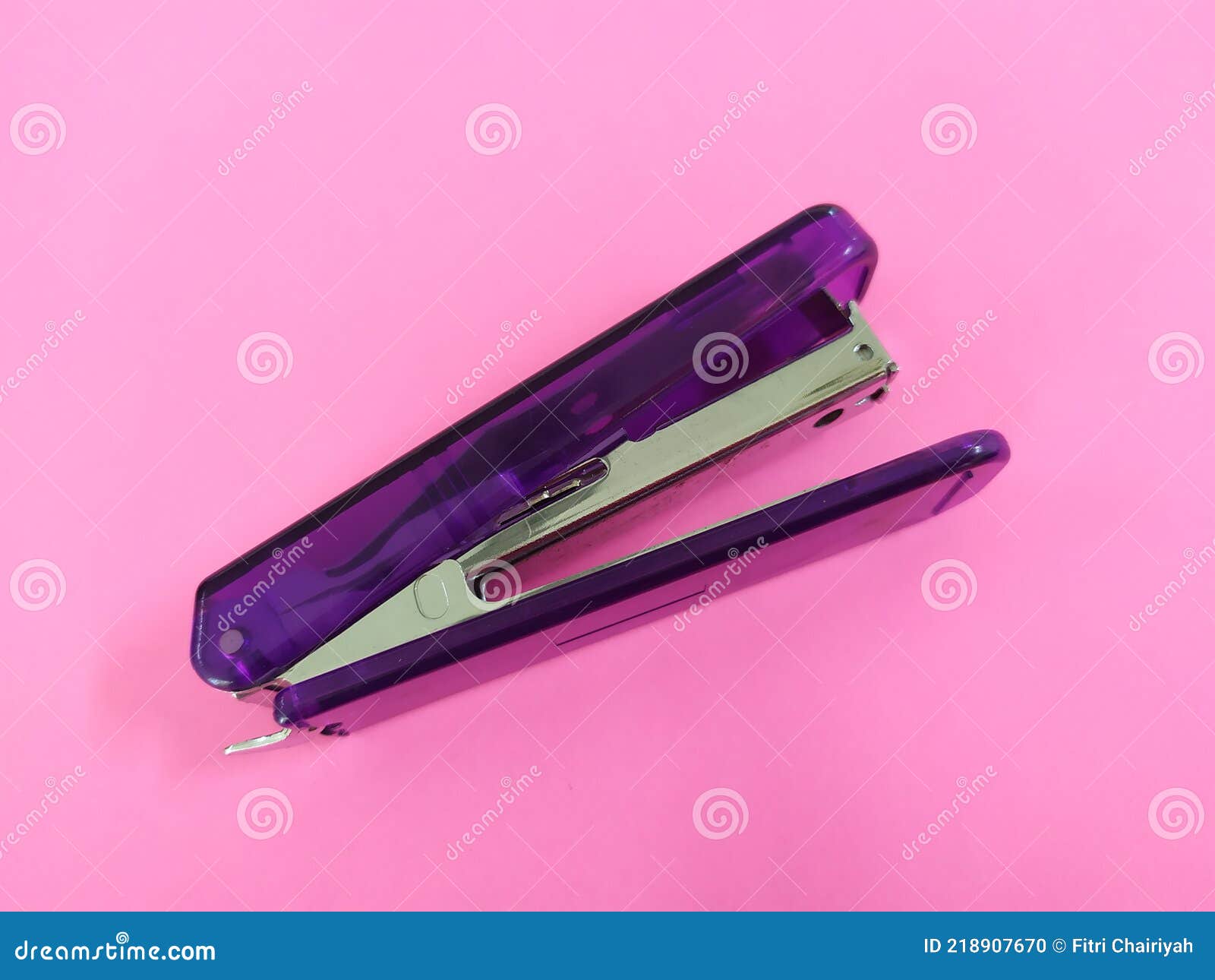 Purple Stapler on a Pink Background Stock Photo - Image of pink ...