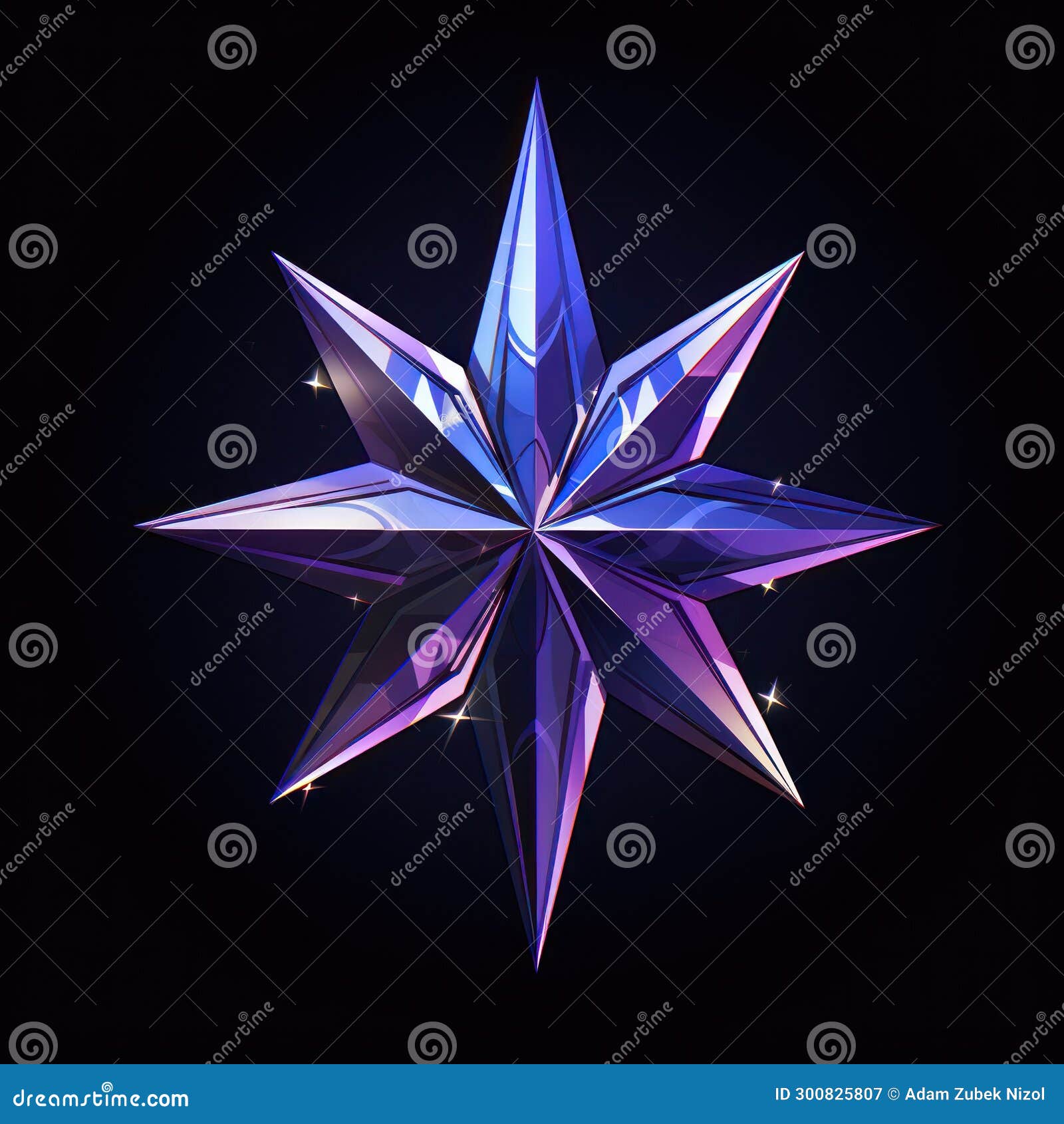 A Purple Star with Shiny Stars Stock Illustration - Illustration of ...