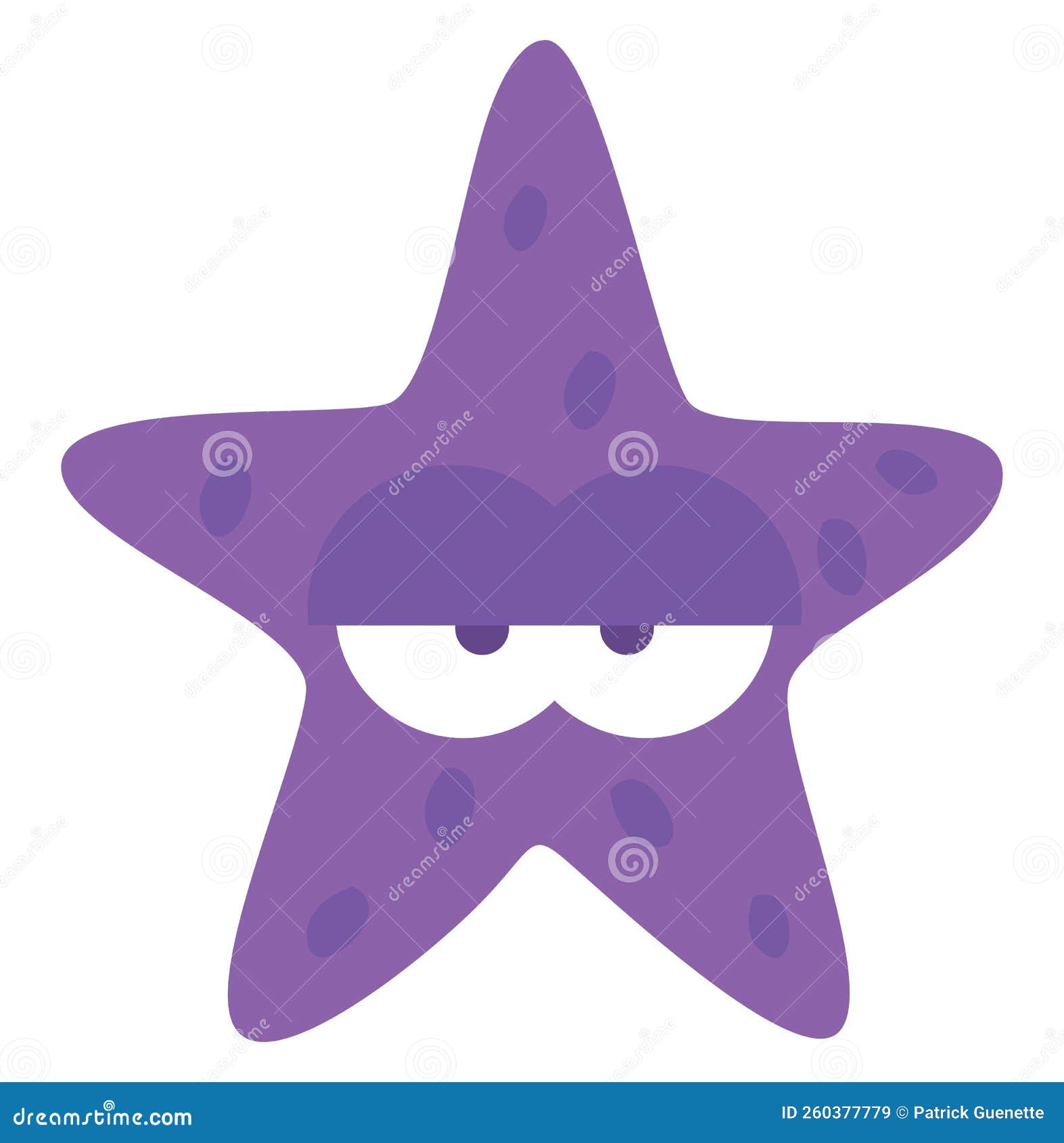 Purple starfish, icon stock vector. Illustration of vector - 260377779