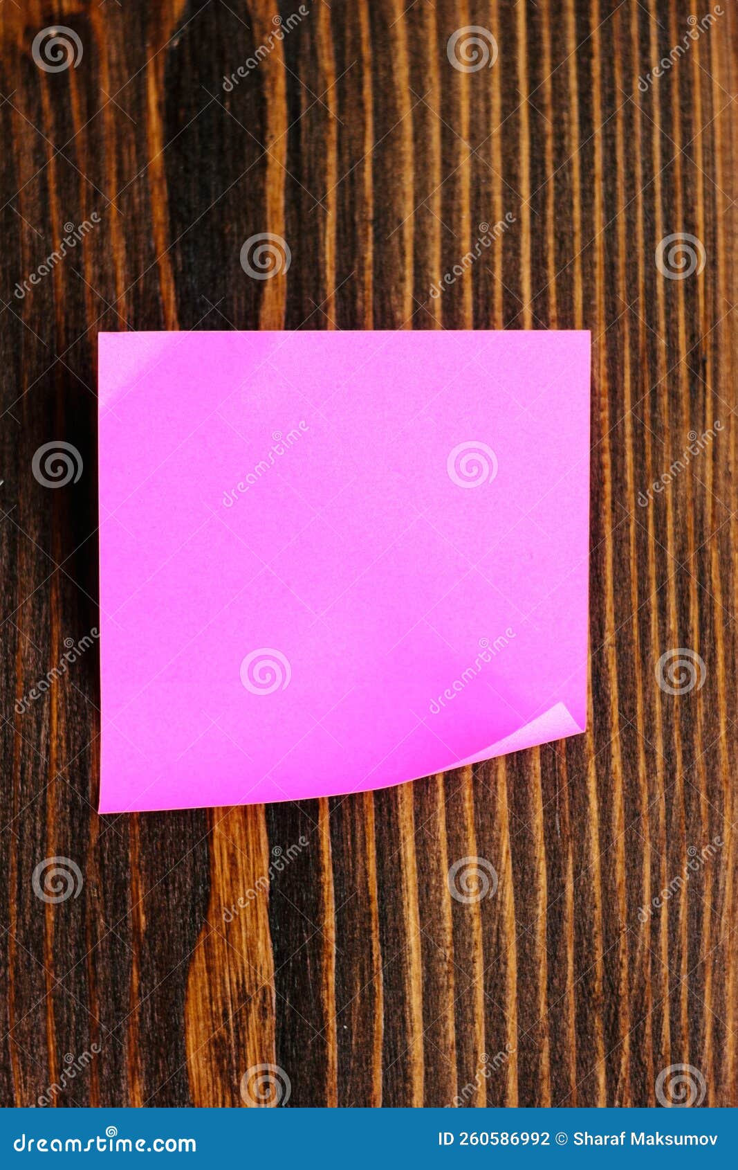 Purple Sticker on a Wooden Wall for Notes Stock Photo - Image of wall ...