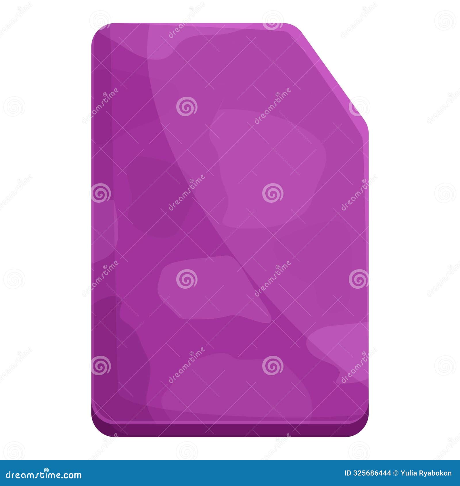 Purple Stone Slab with Rounded Corner is Being Isolated on White ...
