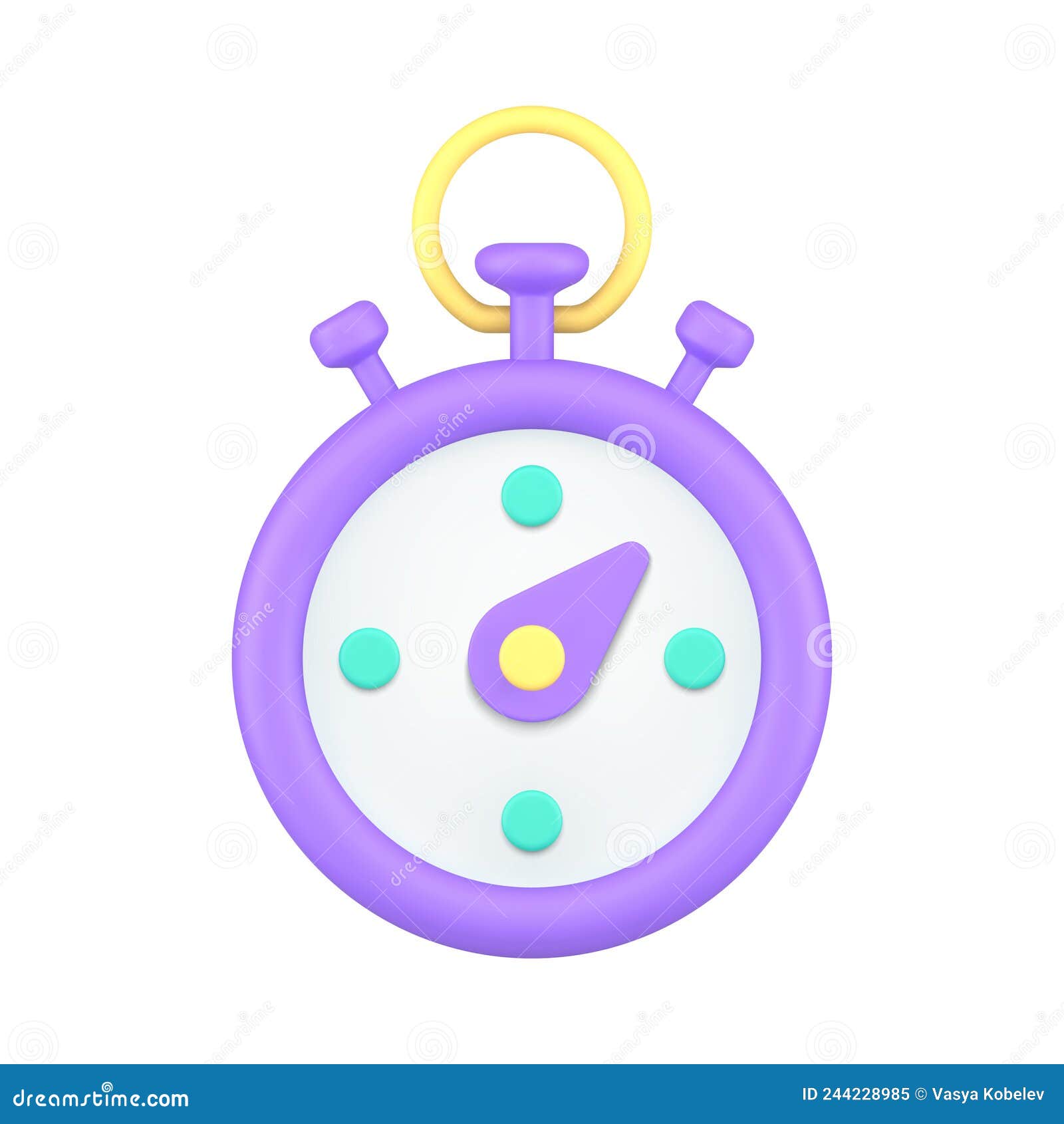 Purple Stopwatch with Arrow for Checking Fast Time Measurement 3d Icon ...