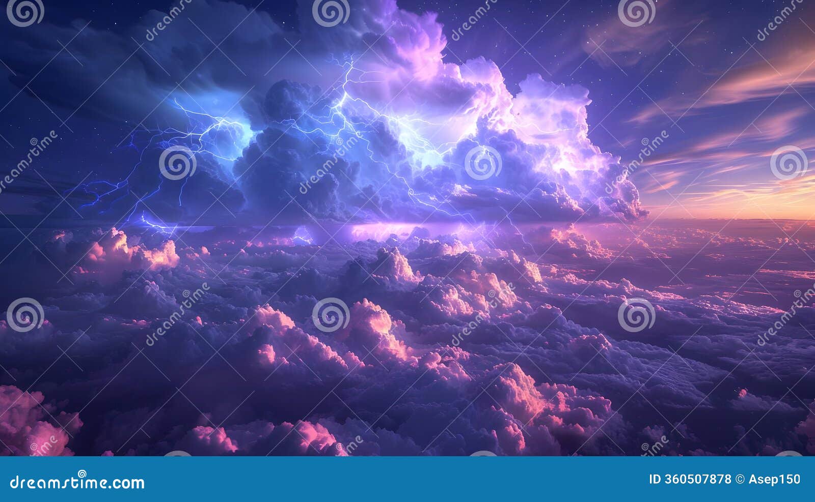 Purple Storm Cloudscape Illustration Stock Illustration - Illustration ...