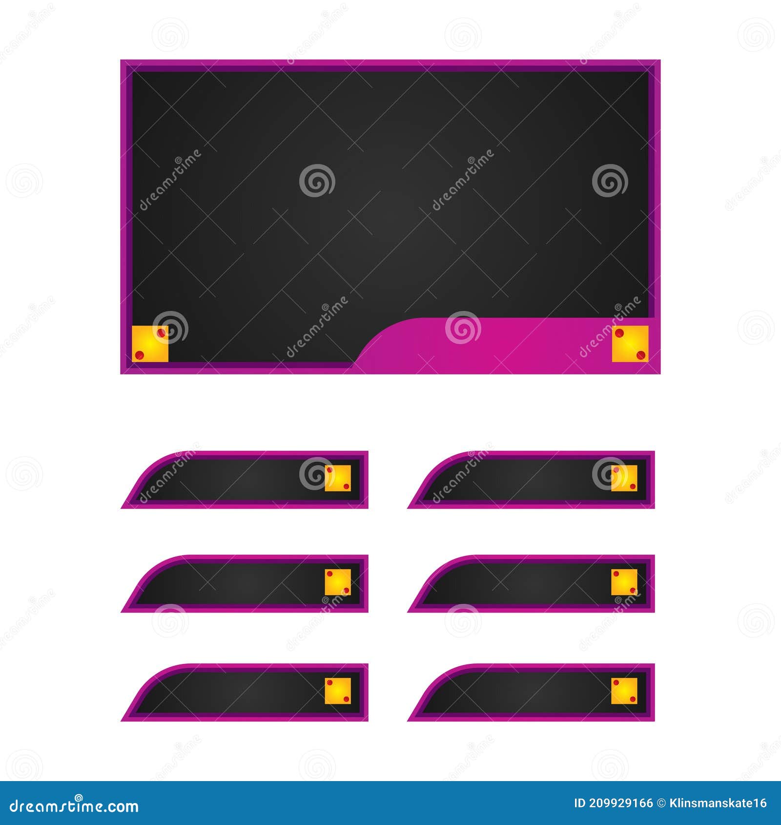 Stream Overlay, Mmo Game Menu Neon Space Ui Frames Vector Illustration ...