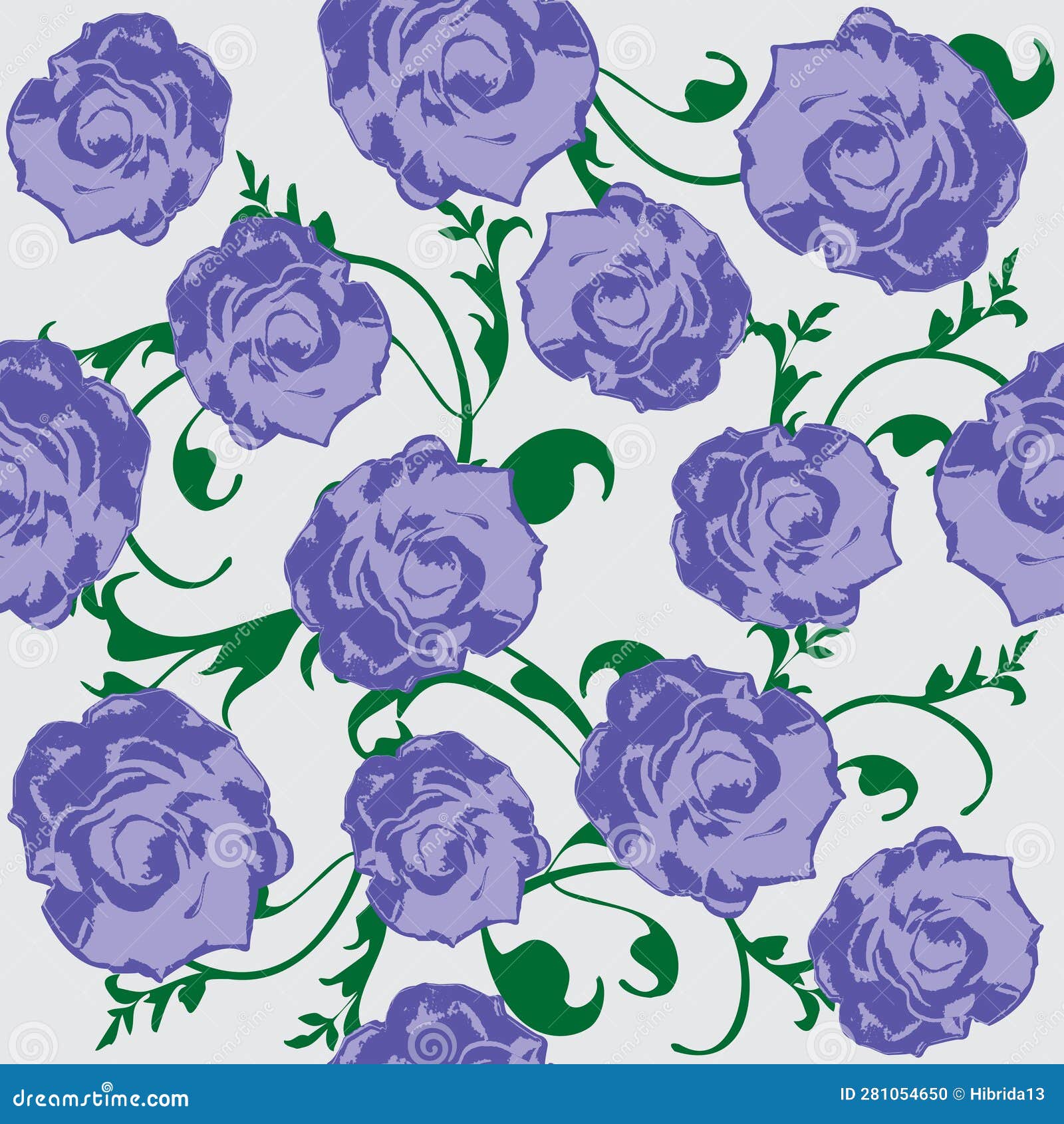 Purple Stylized Roses Pattern Vector Illustration | CartoonDealer.com ...
