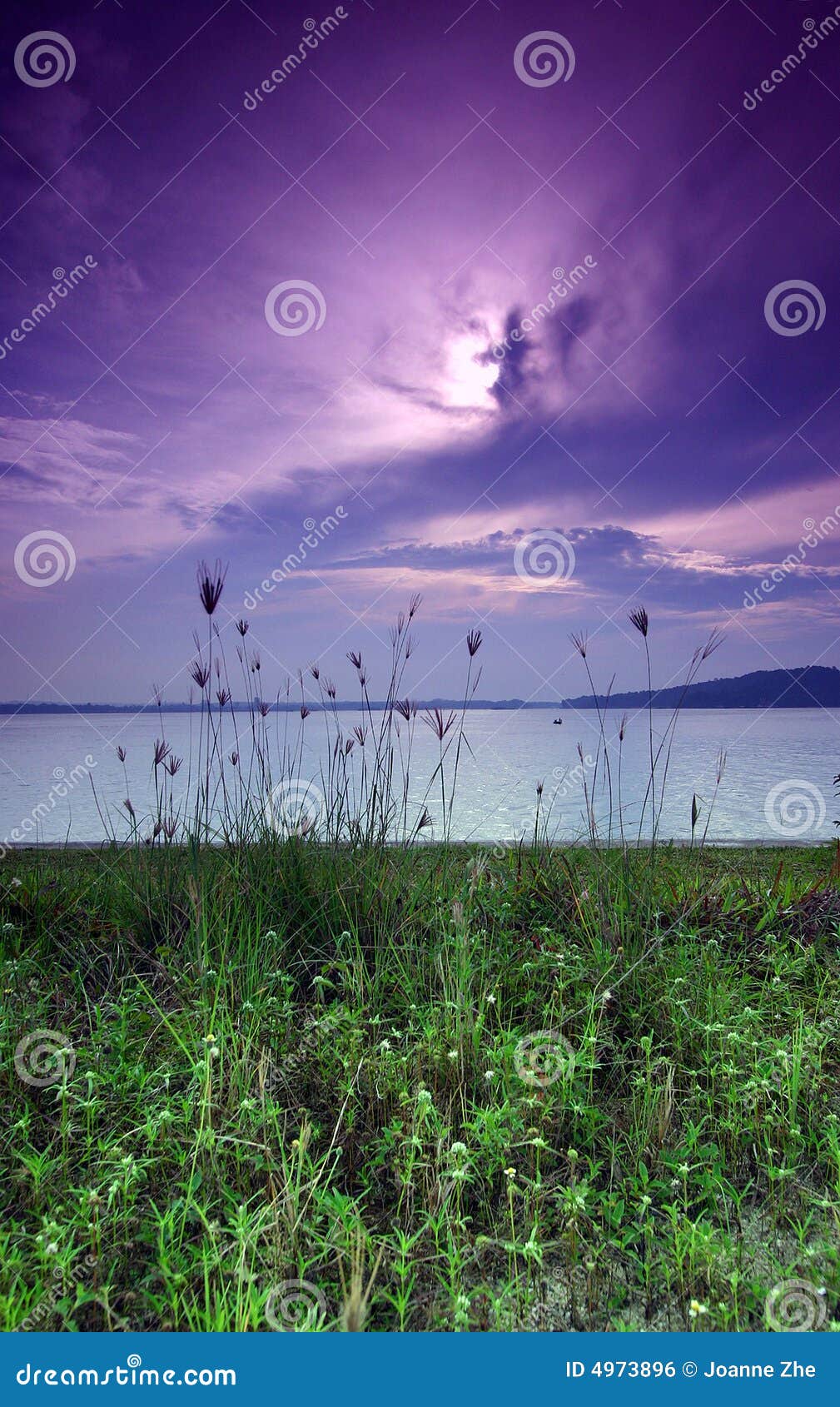 Purple sunrise, seaside stock photo. Image of blue, graduated - 4973896