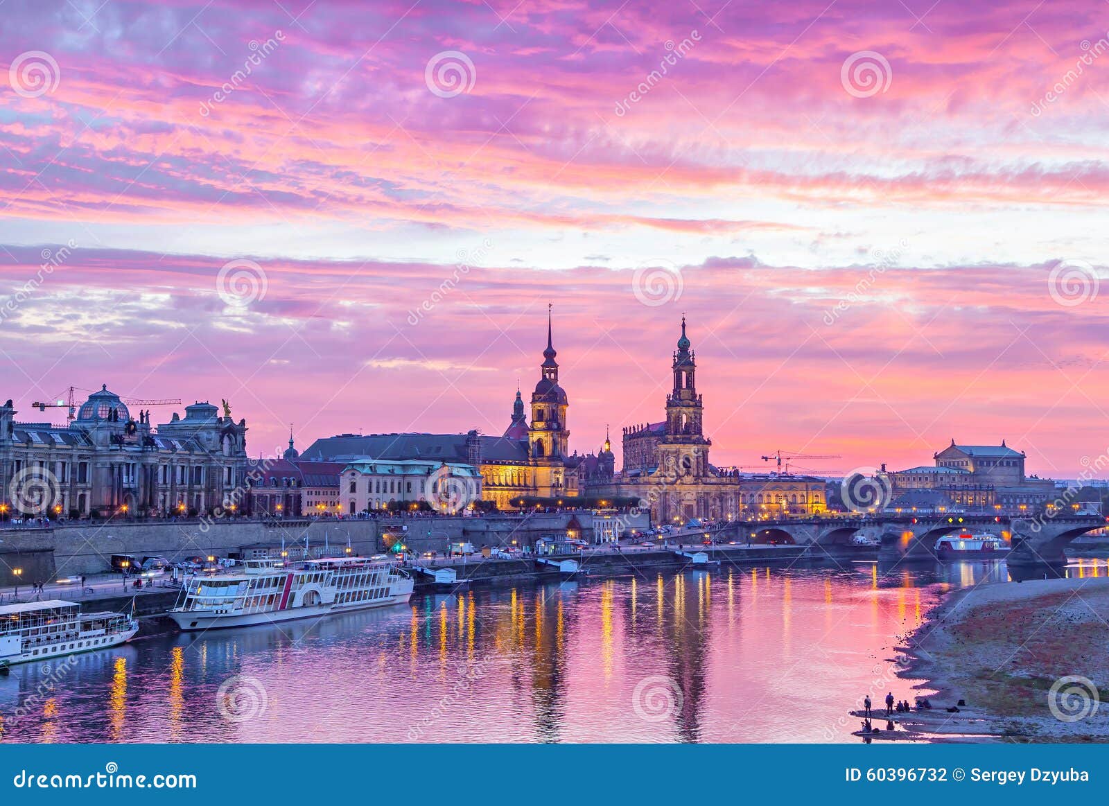 Purple sunset in Dresden stock photo. Image of scenic - 60396732