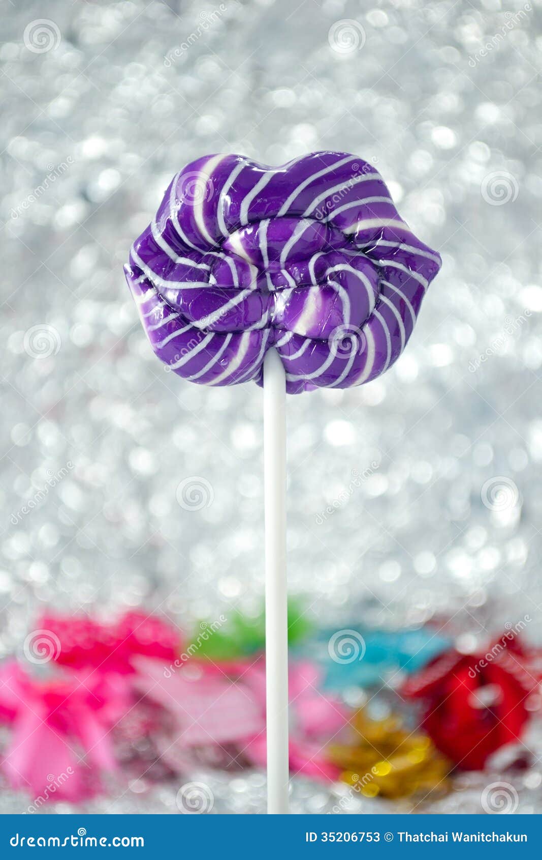 A purple sweet lollipop. stock image. Image of closeup - 35206753