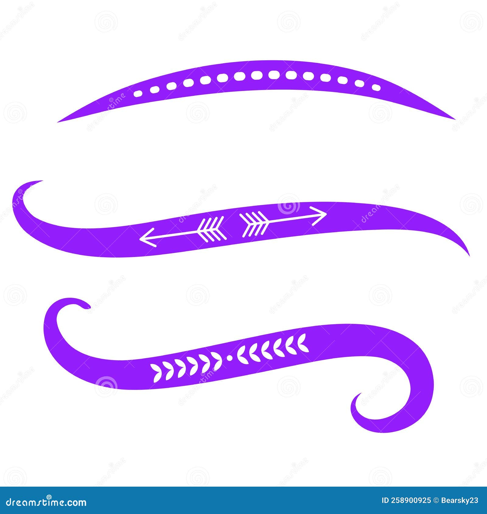 Purple Swirls Swoosh Marks with Vector Hand Drawn Highlighter Accent ...
