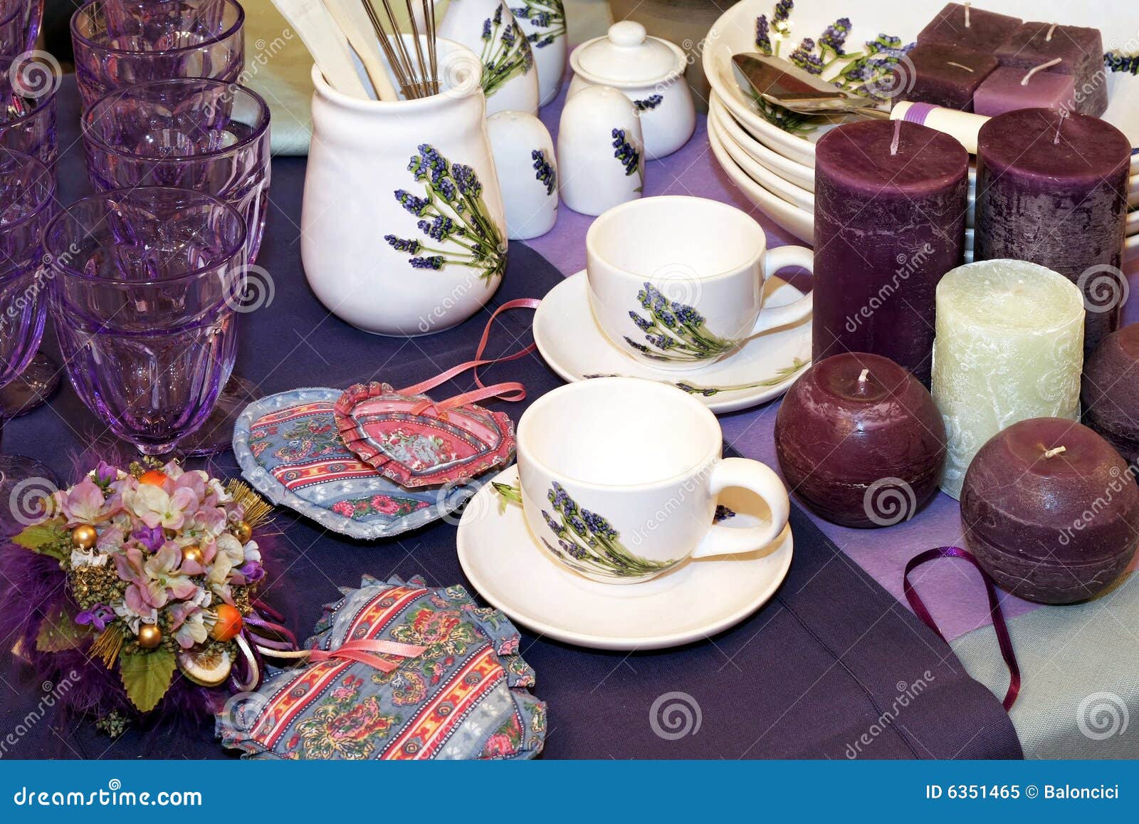 Purple tableware stock image. Image of mugs, cups, decoration - 6351465