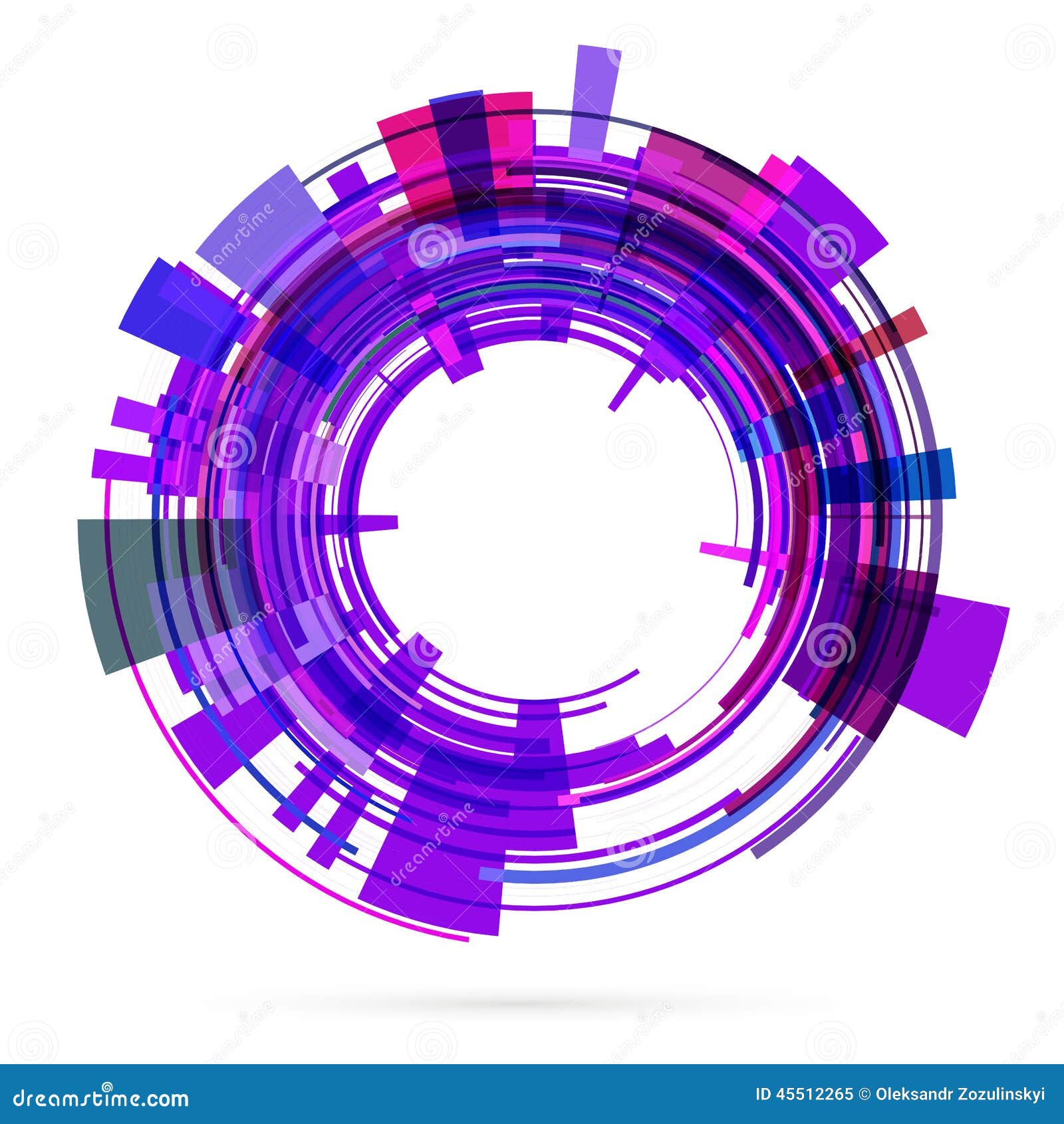 Purple Technical Circle on a White Background. Raster Stock ...