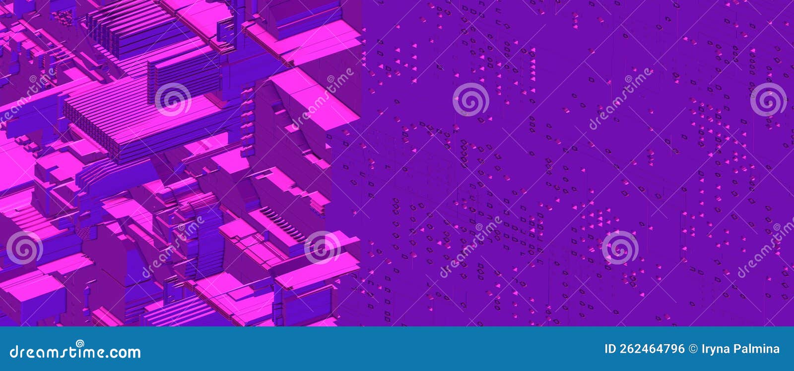 Purple Techno Cyber Background. Pink Digital Surfaces with 3d Render ...