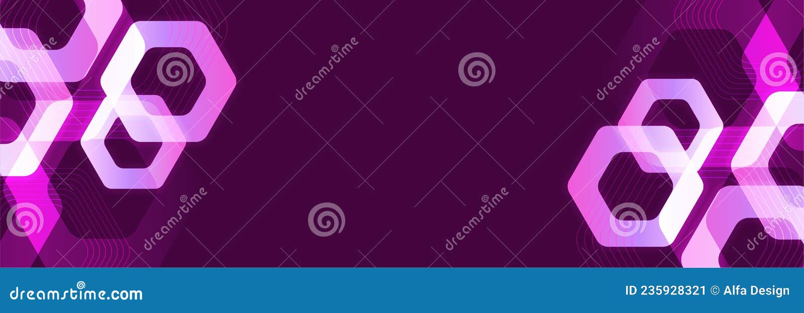 Purple Technology Banner Background with Hexagon. Vector Abstract ...